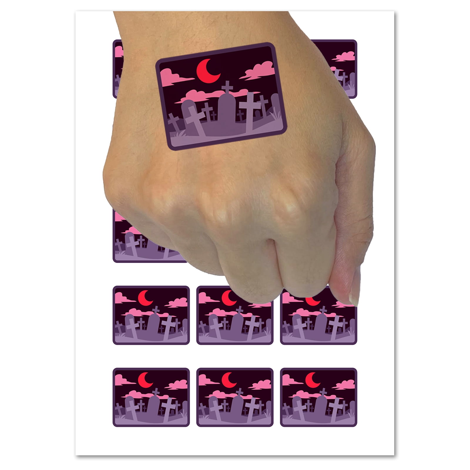 Halloween Graveyard Cemetery Tombstones Water Resistant Temporary ...