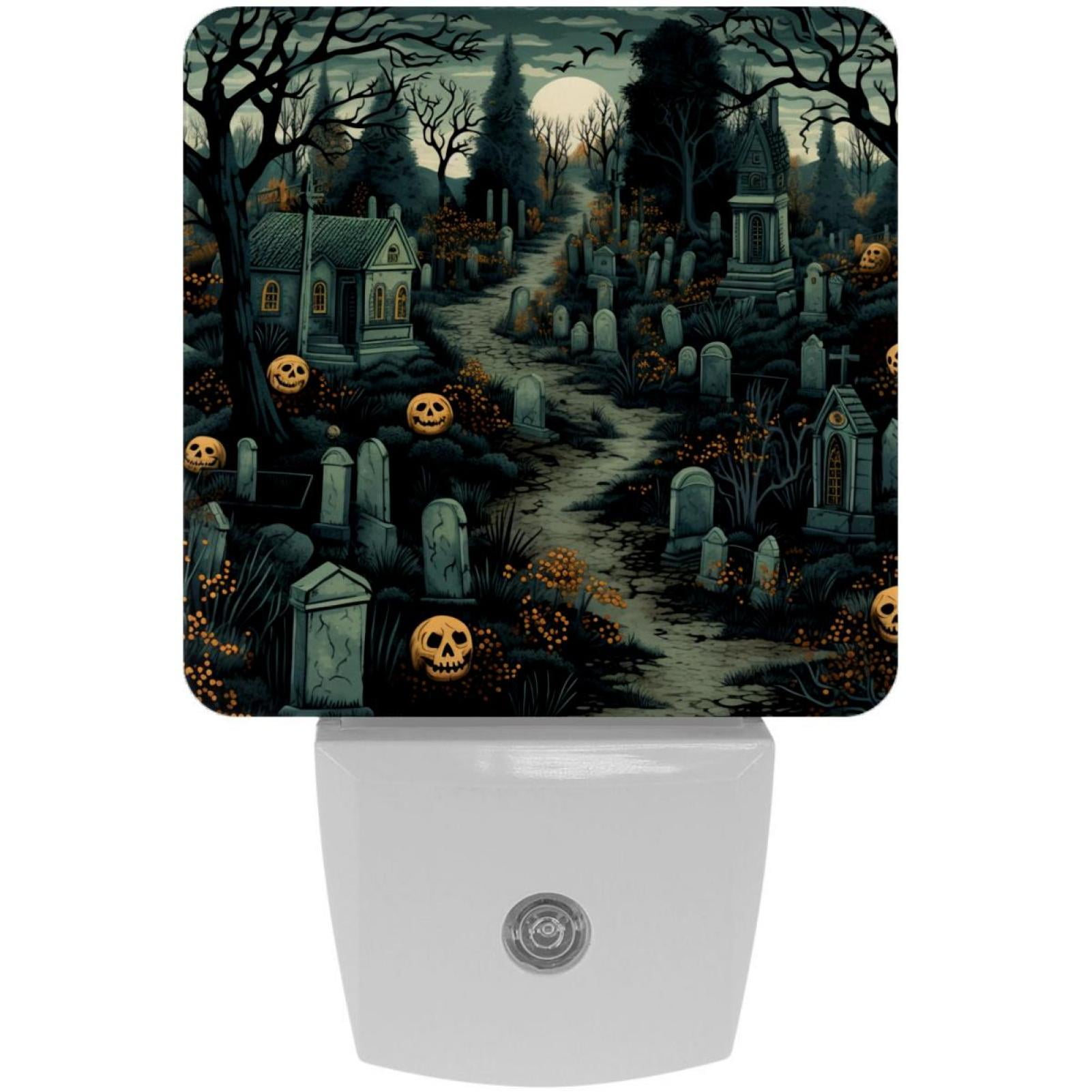 Halloween Graveyard LED Square Night Lights: Energy-Efficient and ...