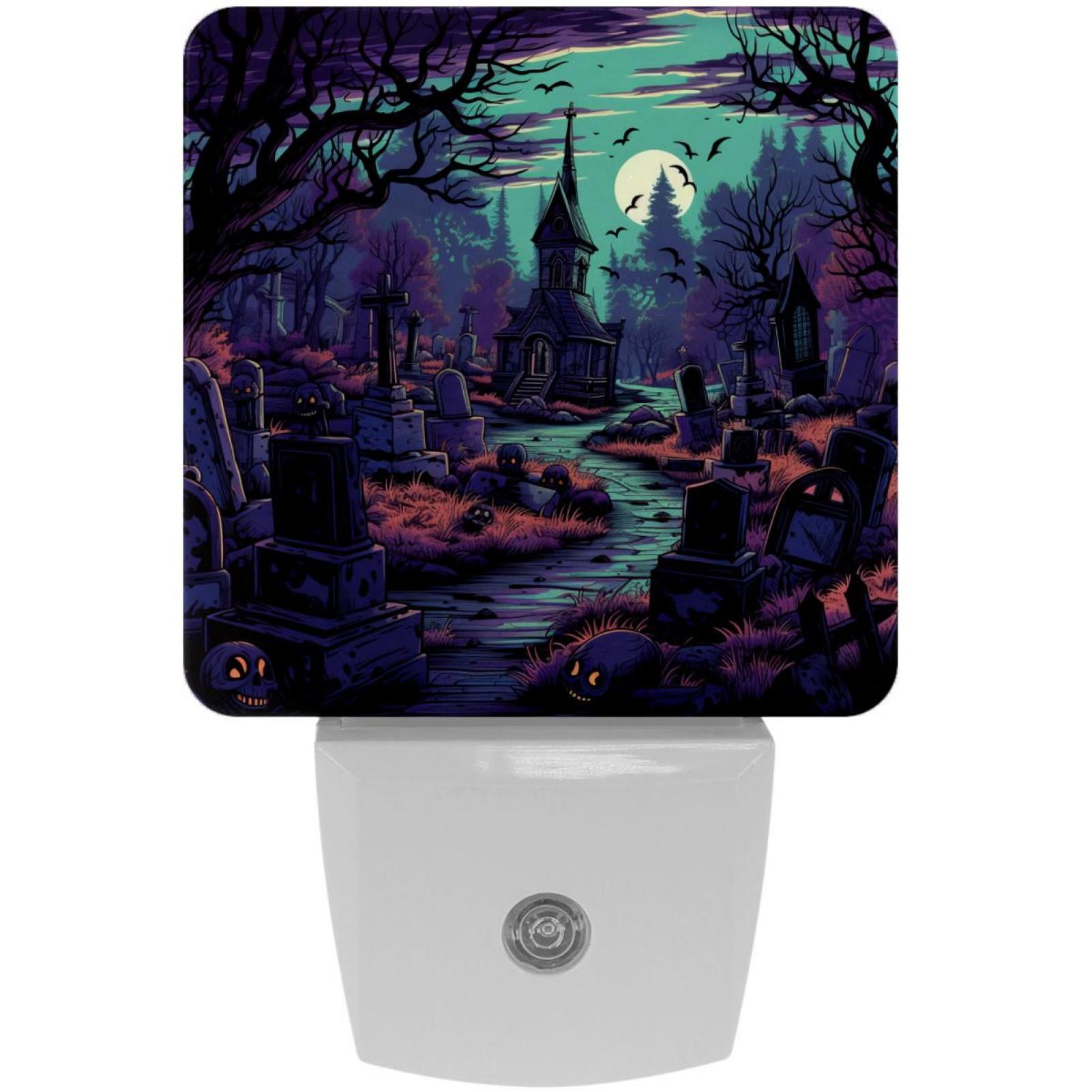 Halloween Graveyard LED Square Night Lights - Illuminating Your Space ...