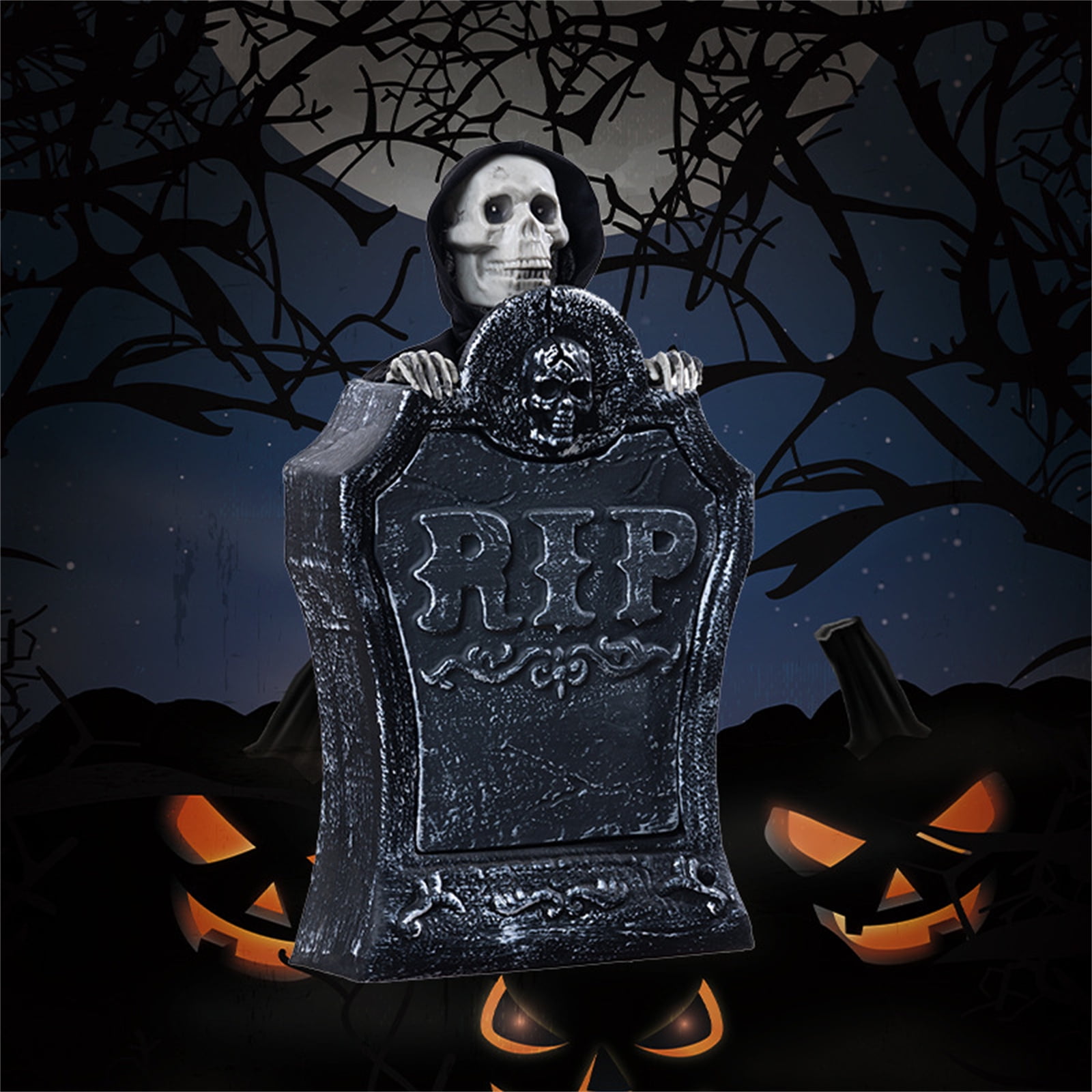 Halloween Graveyard Tombstones, Halloween Skeleton Decorations with ...