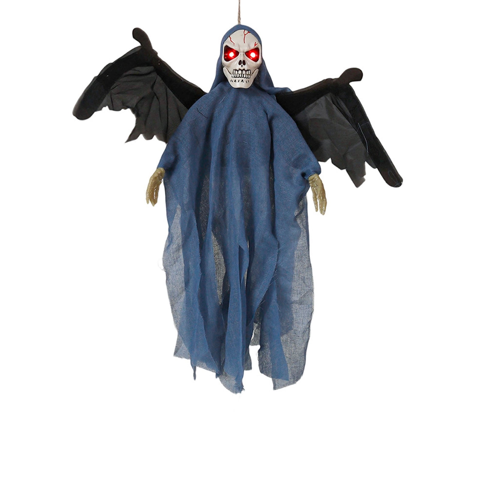 Halloween Grim Reaper with Flapping wings,Voice Activated Hanging ...
