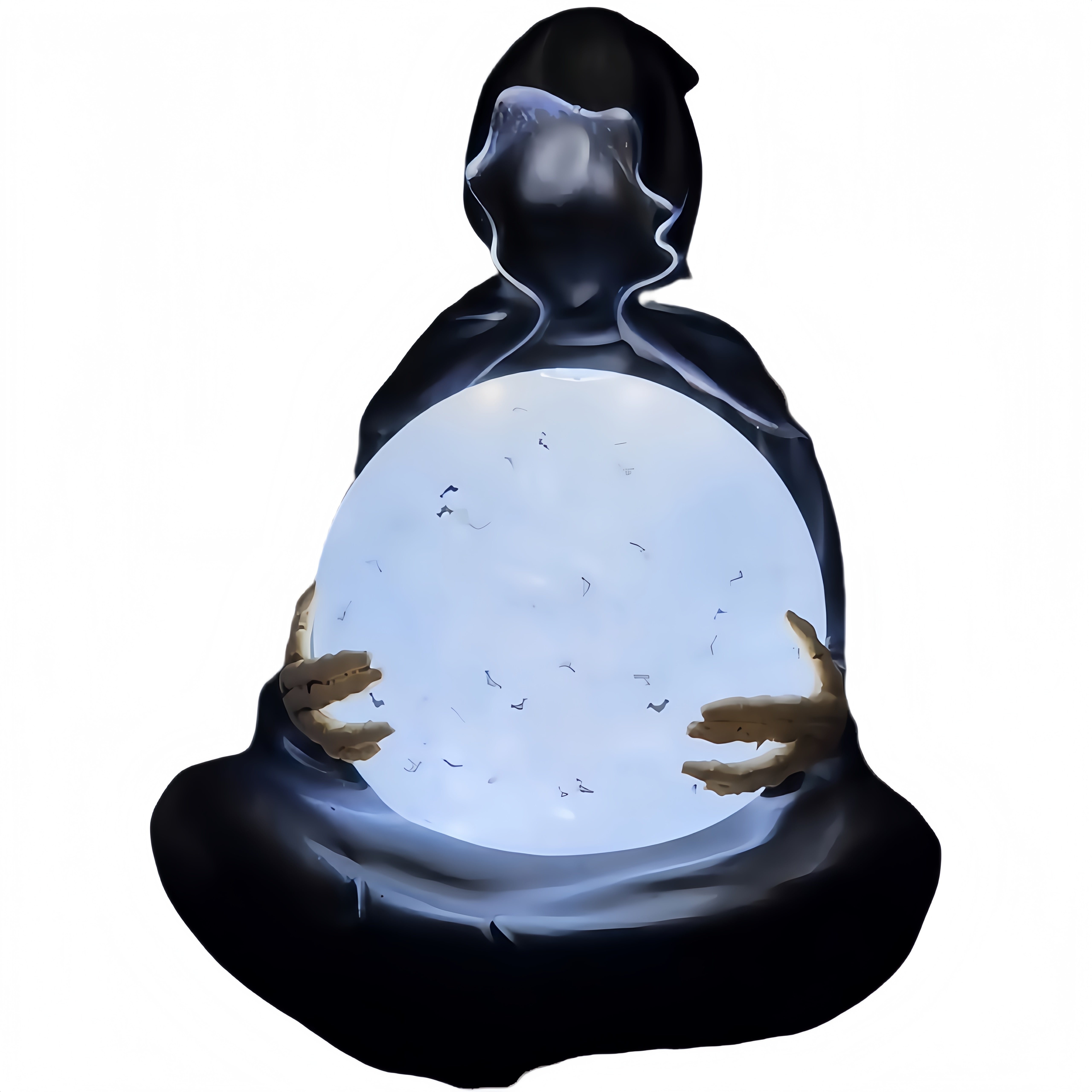 Halloween Grim Reaper Statue with Flying Bats Crystal Ball, Gothic ...