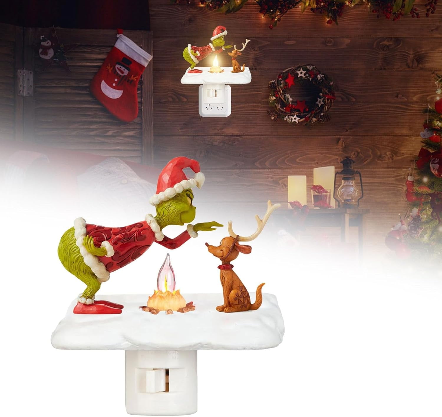 Halloween Grinch Flickering Night Light Grinch Decorations Clearance ...