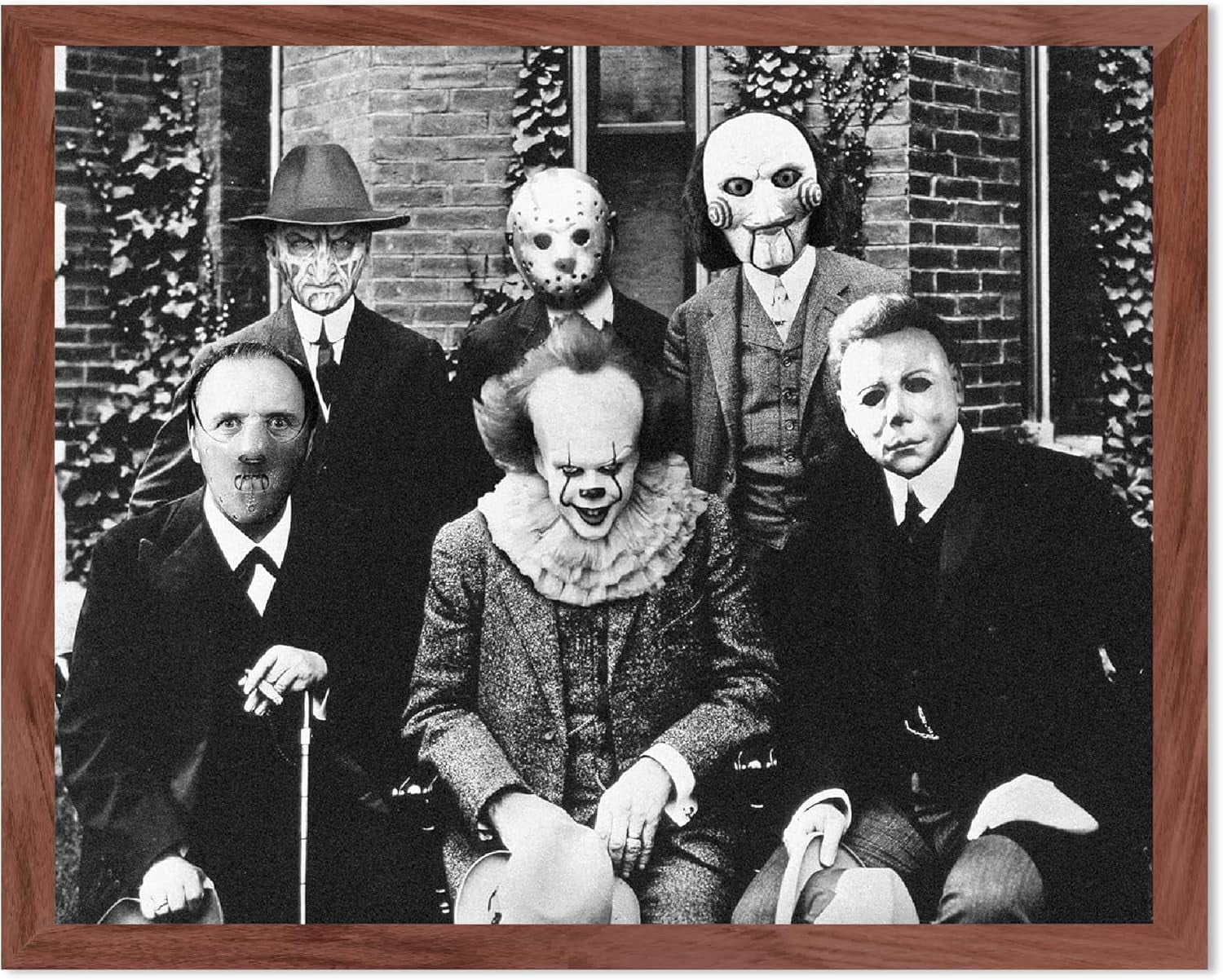 Halloween Groupie – Spooky Horror Movie Villains Wall Art Decor, Rustic ...
