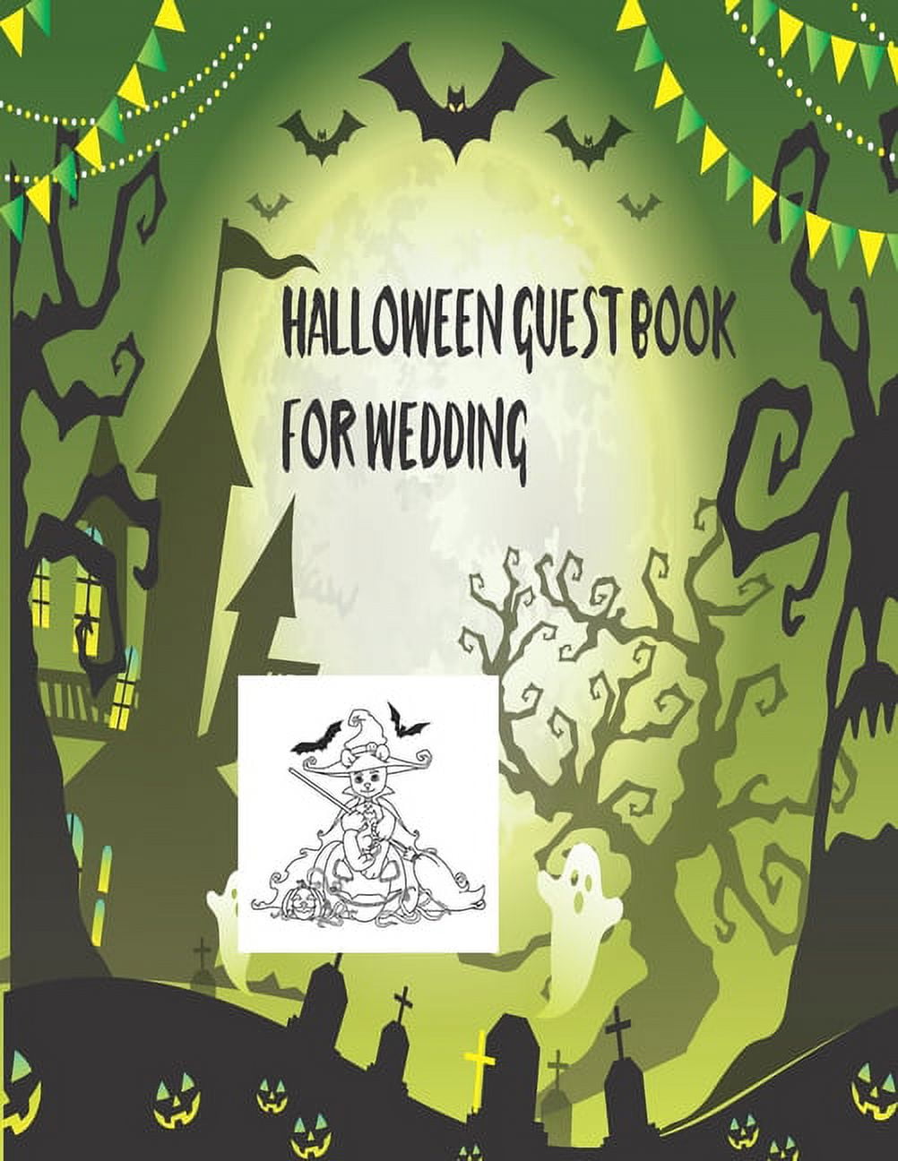 Halloween Guest Book for Wedding: Halloween Coloring Books for Weeding ...