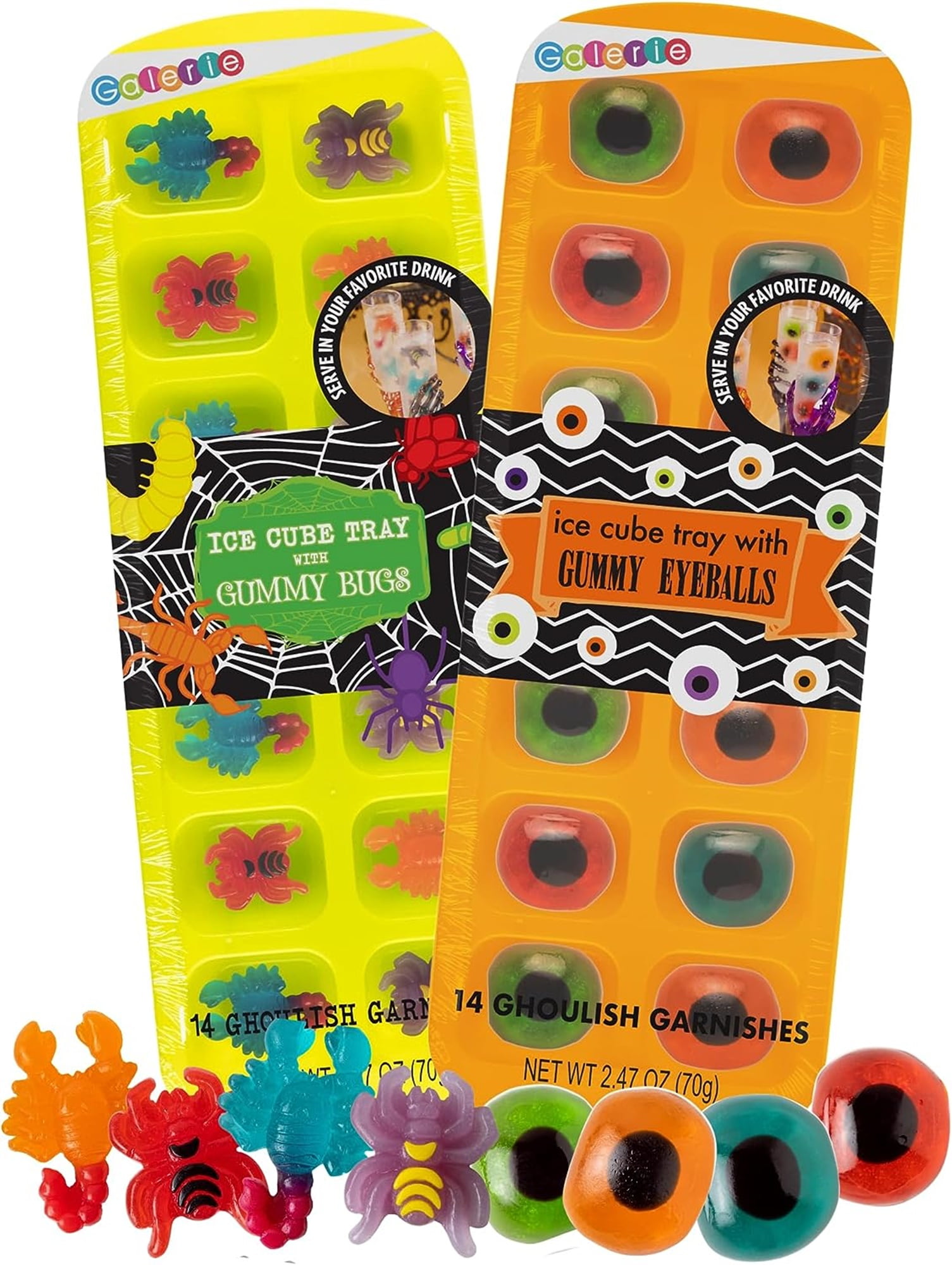 Halloween Gummy Candy Trays, Halloween Party Candy, Pack of 2, 12 Count ...