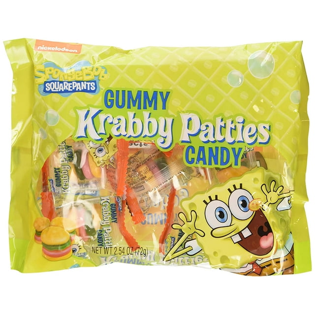 Halloween Gummy Krabby Patties Candy, SpongeBob Burger Sliders 2.54 oz ...