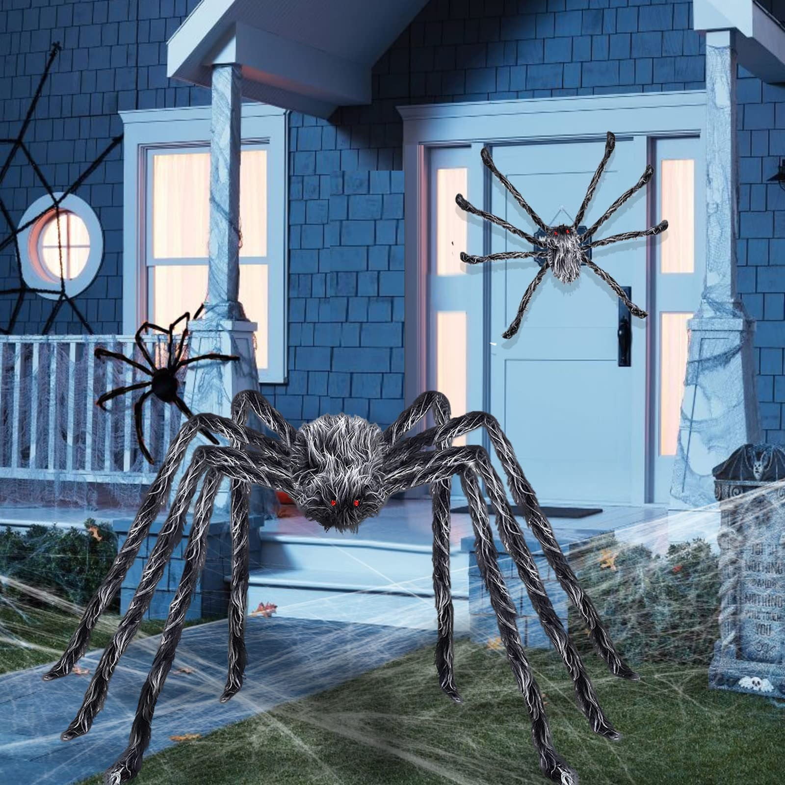 Halloween Hairy Scary Virtual Realistic Posable Spider 49 Inch Large ...
