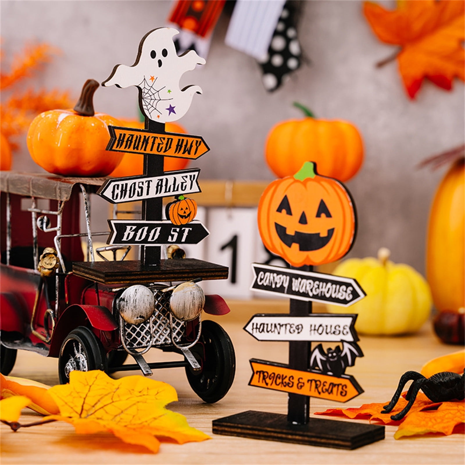 Halloween Halloween Table Decor Wooden 2026 Ghost Office Desk Decor ...