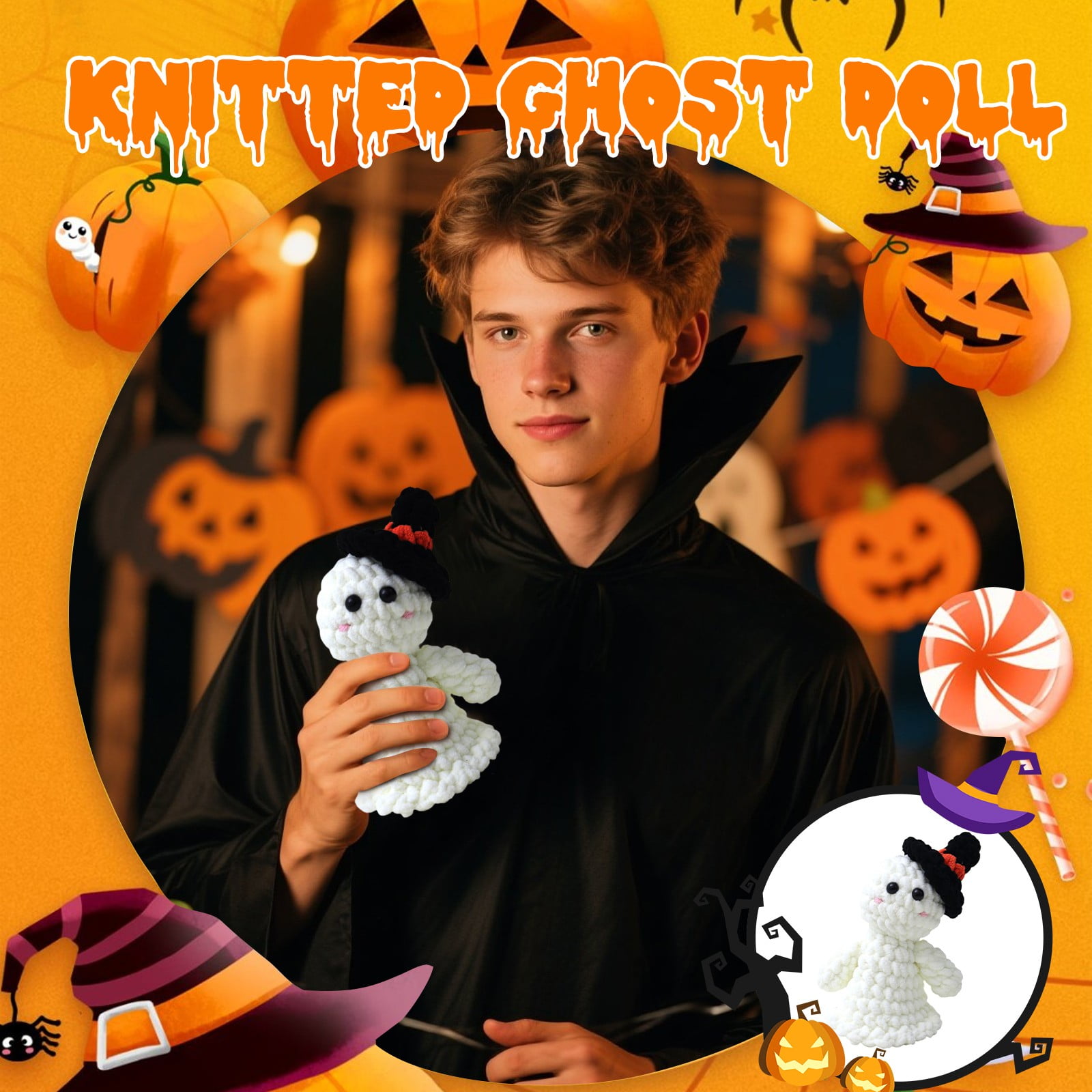 Halloween Handmade Ghost Display - Cute Little Ghost Made of Pure ...