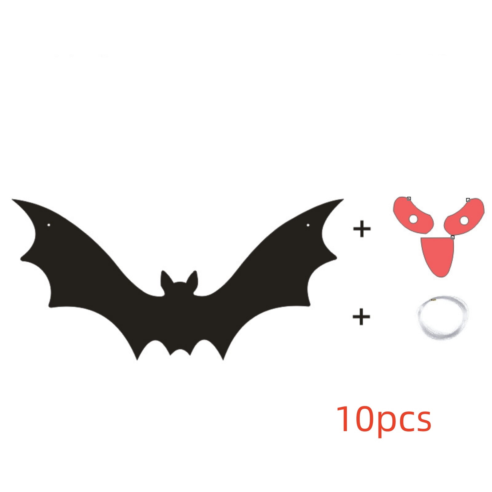 Halloween Hanging Bats 10 Pieces 3D Realistic Scary Large Fake Black ...