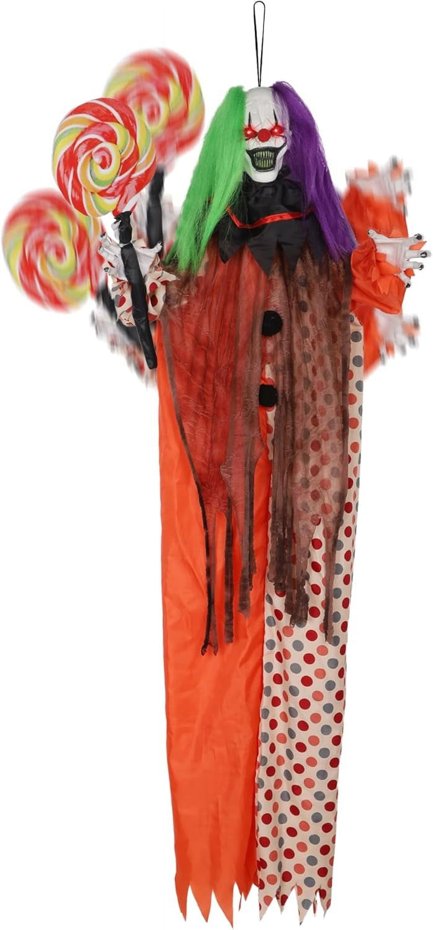 Halloween Hanging Clown Decorations Outdoor Scary Animated Clown ...