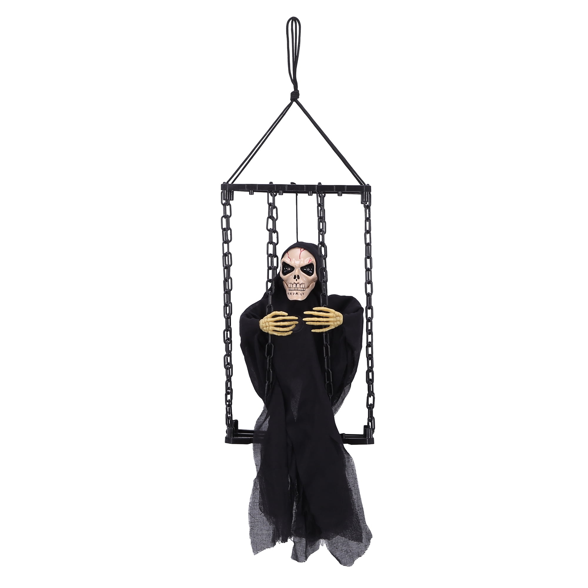 Halloween Hanging Electric Skeleton,Halloween Decor Prop with Motion ...