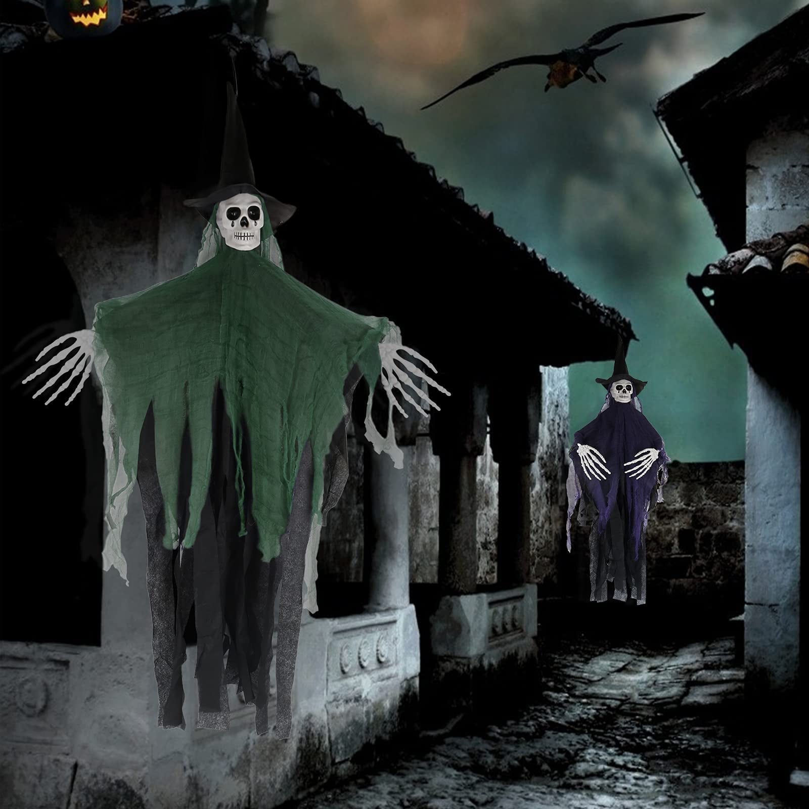 Halloween Hanging Ghost, 32 x 40 Inch Niyattn Hanging Halloween ...