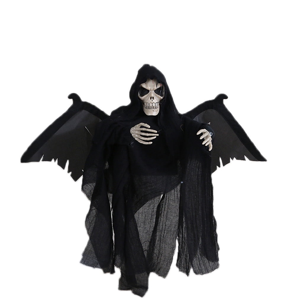 Halloween Hanging Ghost, Animated Halloween Decoration, Light-Up Red ...