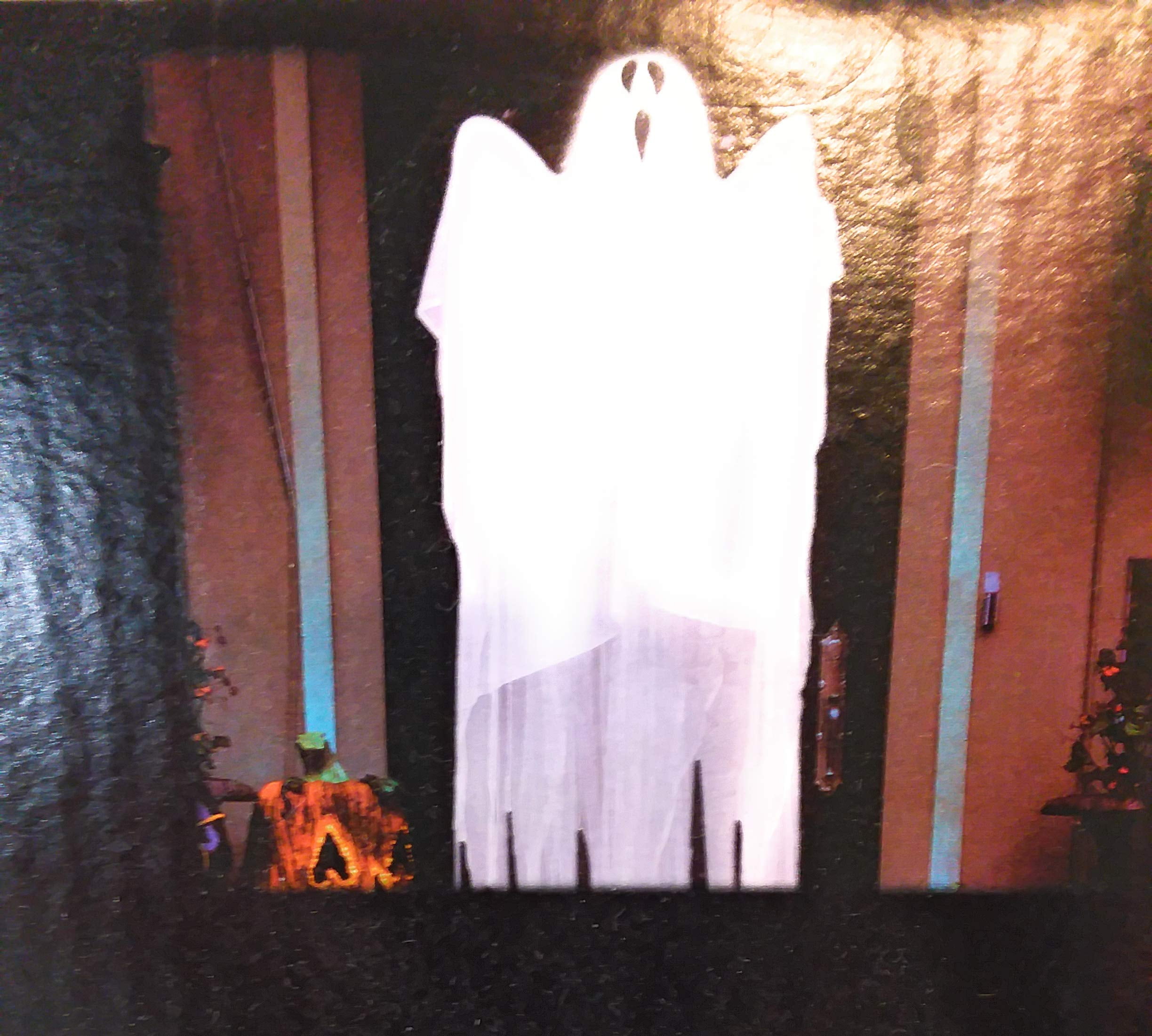 Halloween Hanging Ghost Character Light Up 6 feet Tall with Scary Sound ...