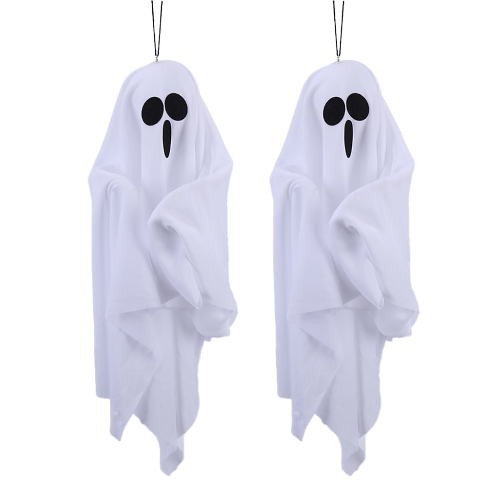 Halloween Hanging Ghost Decor, 2 Packs Spooky Lighted Ghost with 3 ...