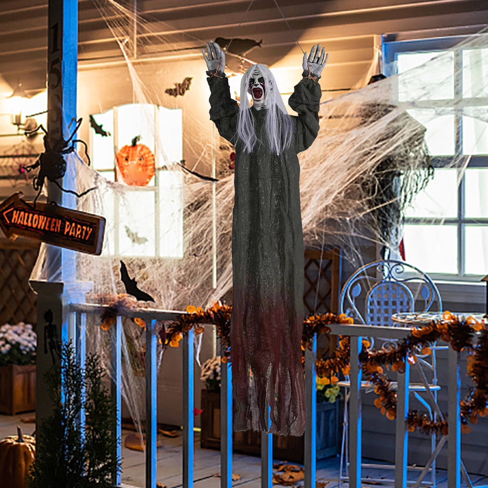 Halloween Hanging Ghost Decor - 40" Lifelike Floating Specter With ...