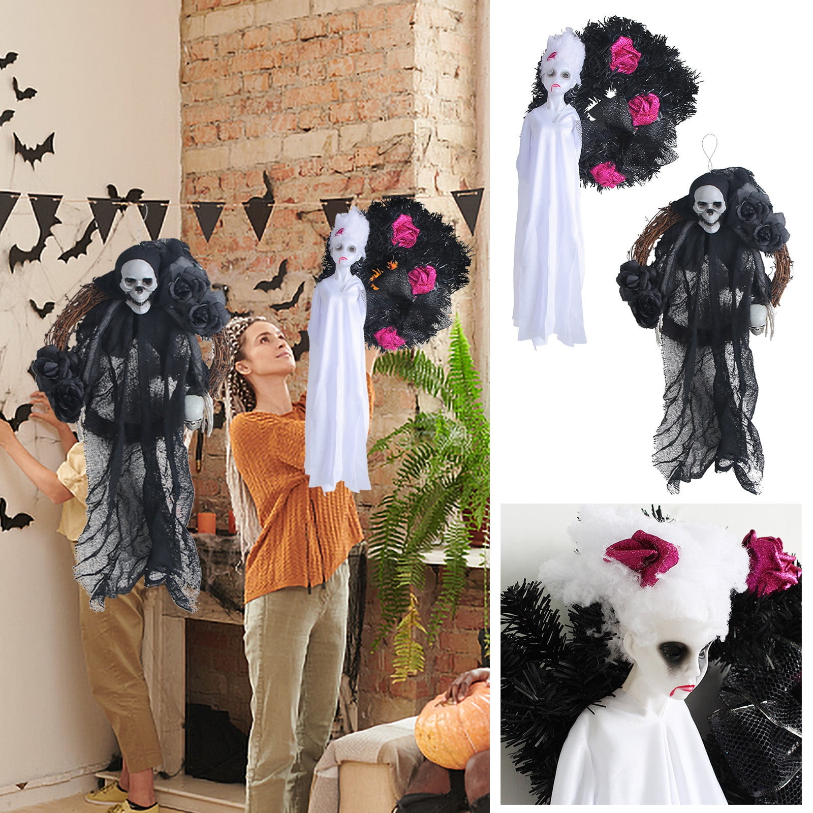 Halloween Hanging Ghost Decor - 41" Lifelike Floating Phantom For Doors ...