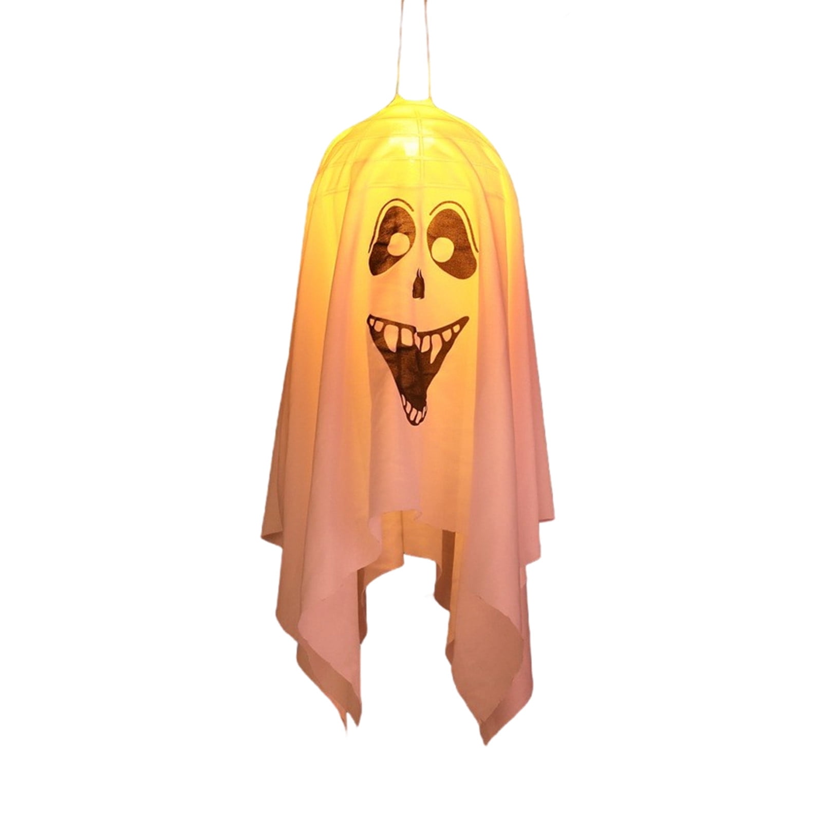 Halloween Hanging Ghost Decoration with LED Light, Orange Floating ...