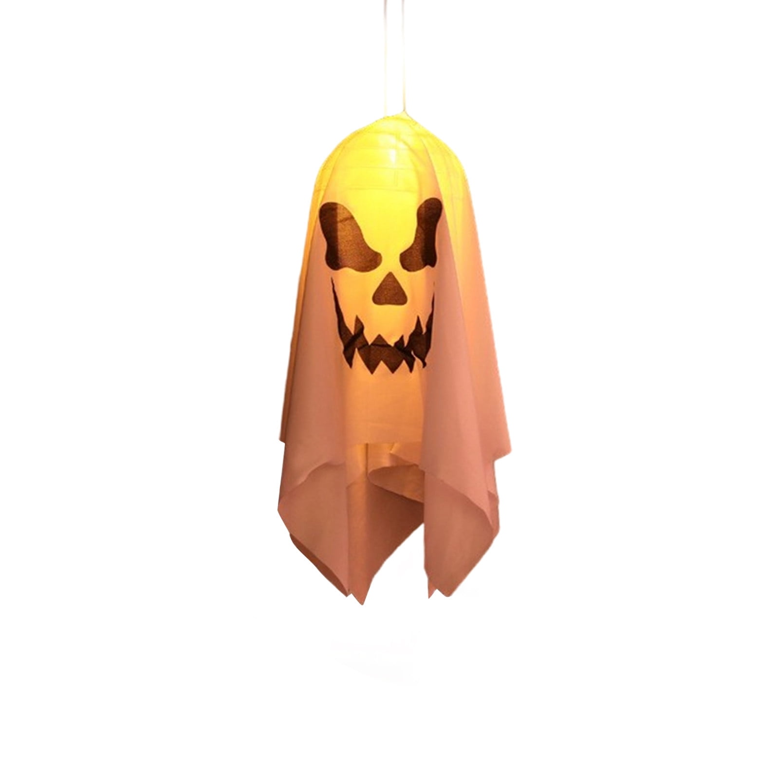 Halloween Hanging Ghost Decoration with LED Light, Orange Floating ...
