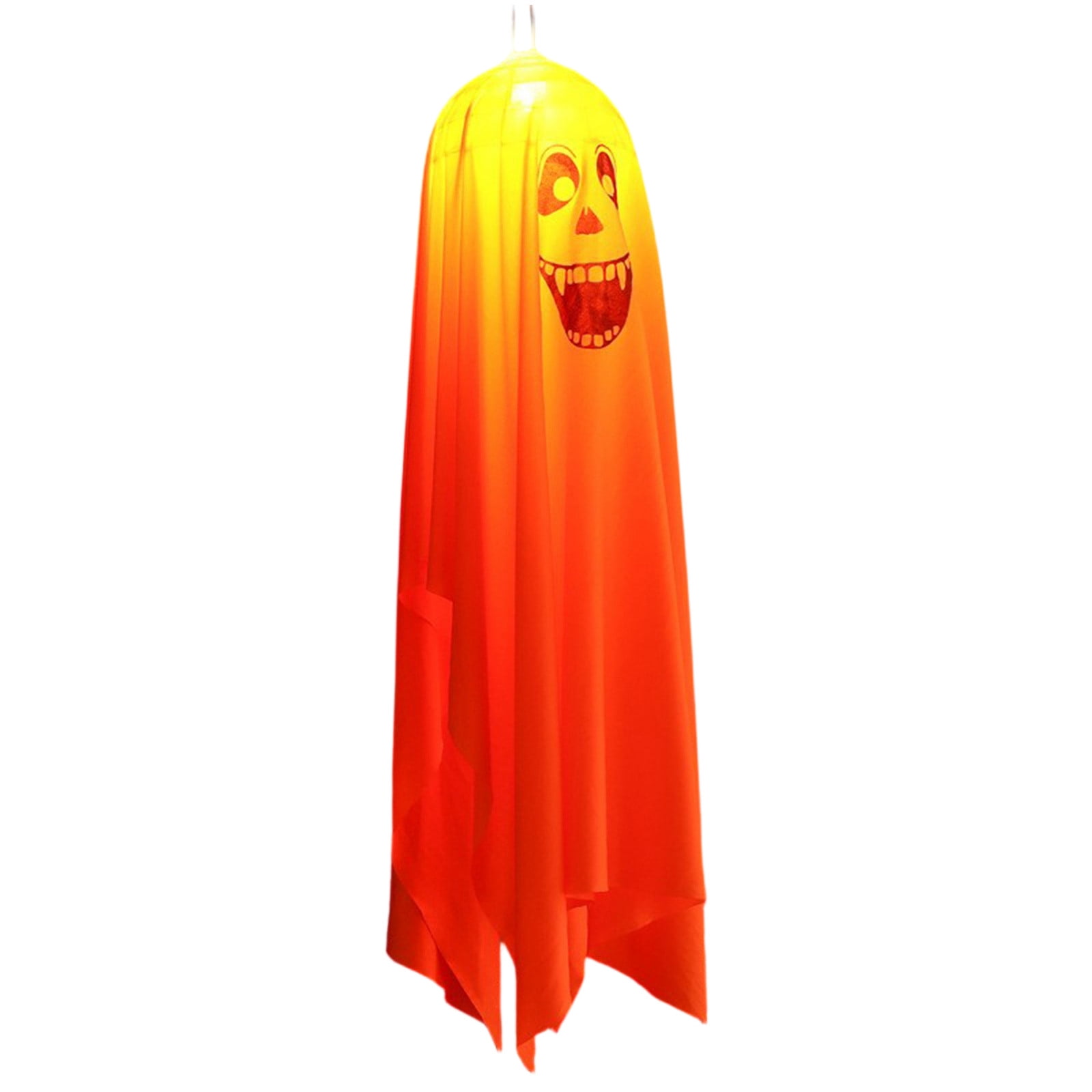 Halloween Hanging Ghost Decoration with LED Light, Orange Floating ...