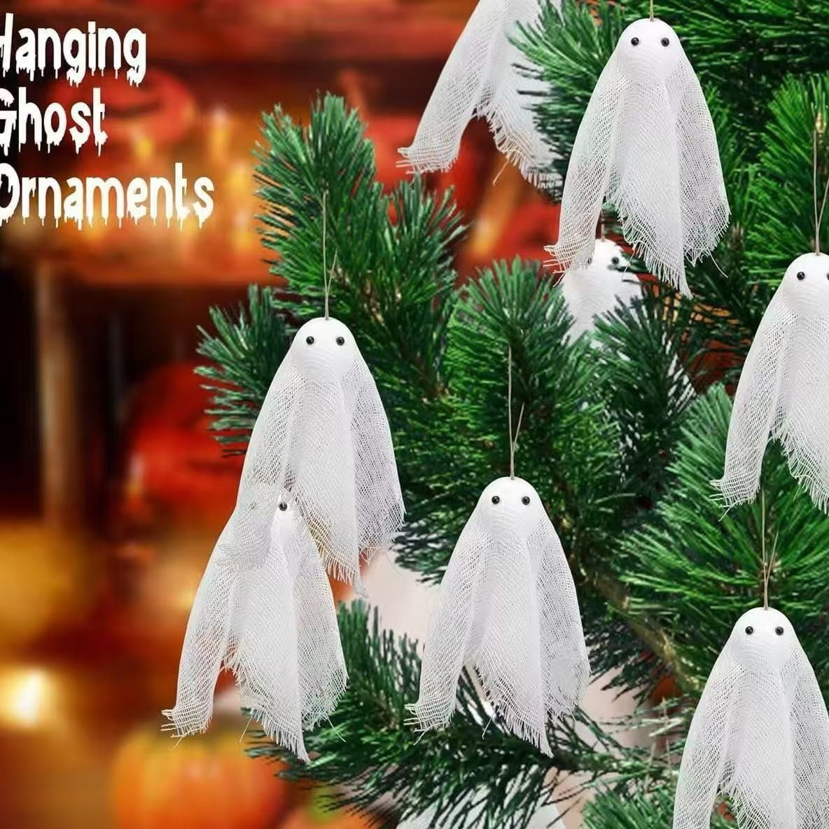 Halloween Hanging Ghost Decoration | White Mesh Gauze Spirit Prop ...