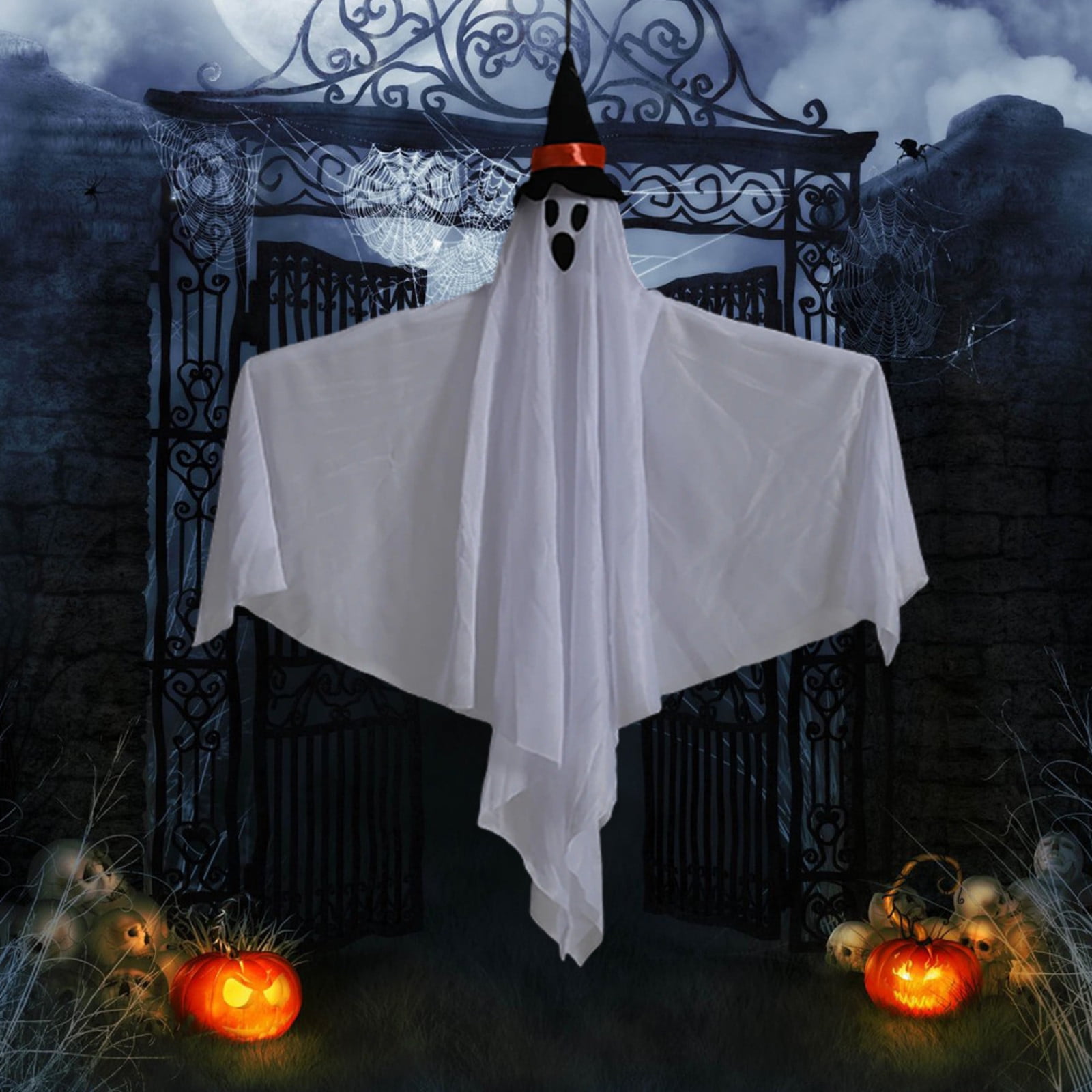 Halloween Hanging Ghost Decorations, 31.5 Inch White Flying Ghost with ...
