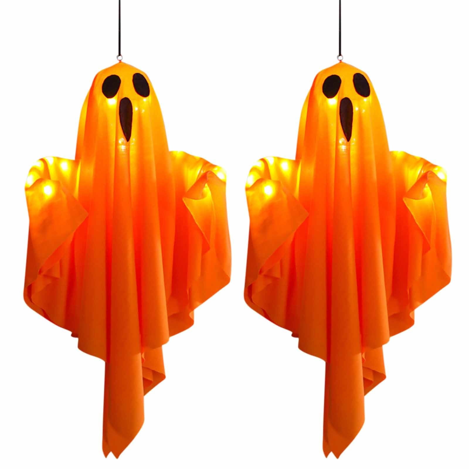 Halloween Hanging Ghost Decorations with LED Lights, 2 Pack Spooky ...