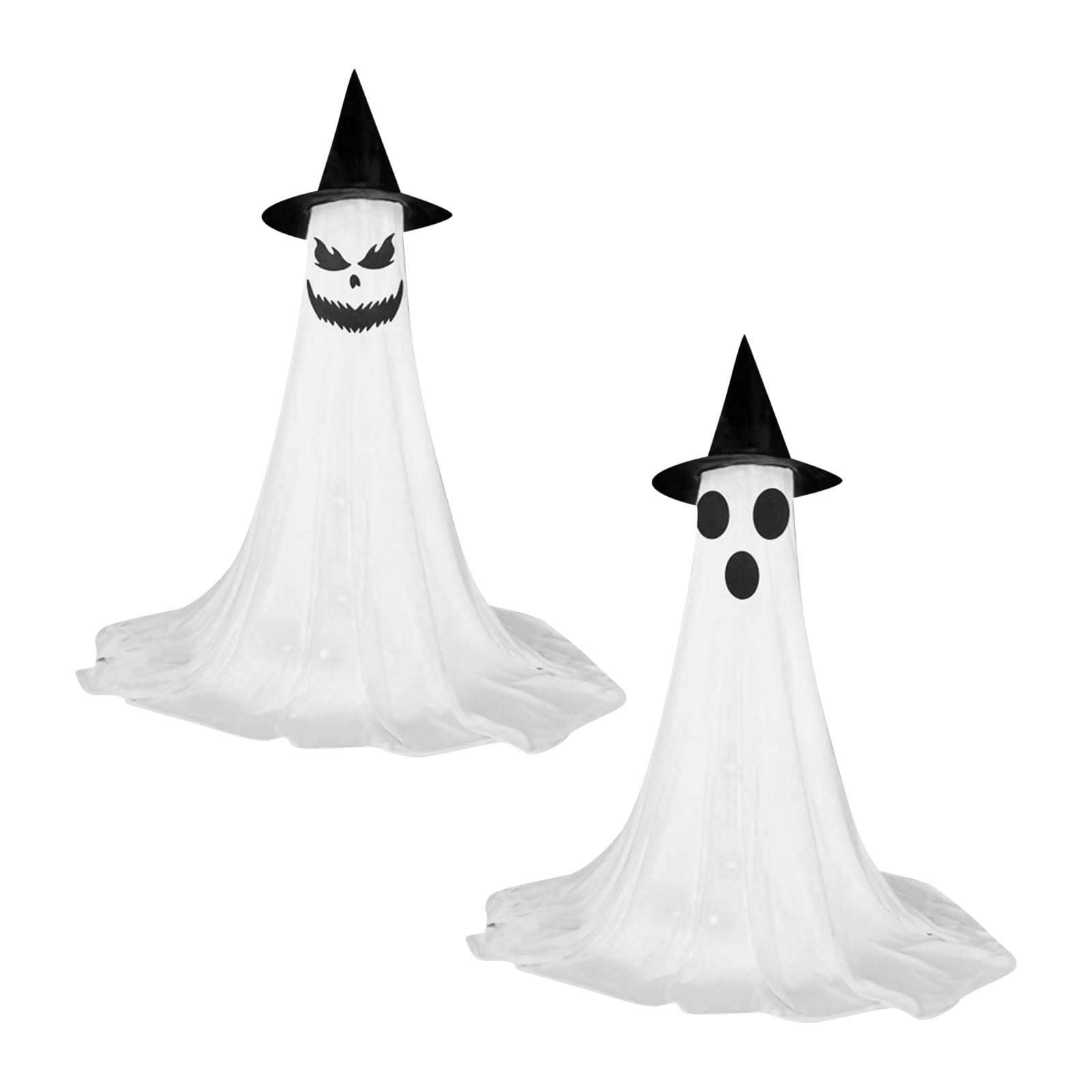 Halloween Hanging Ghost Decorations with Witch Hat, Set of 2, Spooky ...