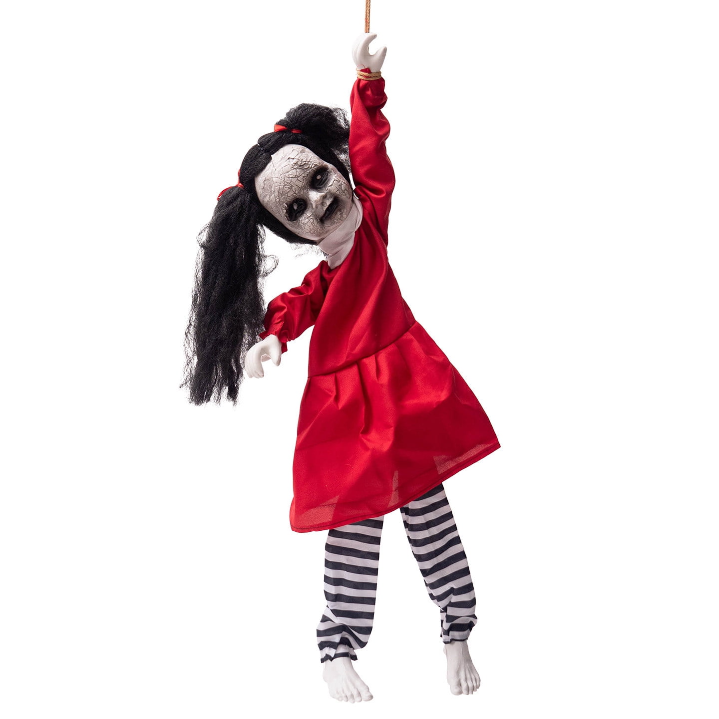 Halloween Hanging Ghost Decortion, Girl with Glowing Eyes and Red Dress ...