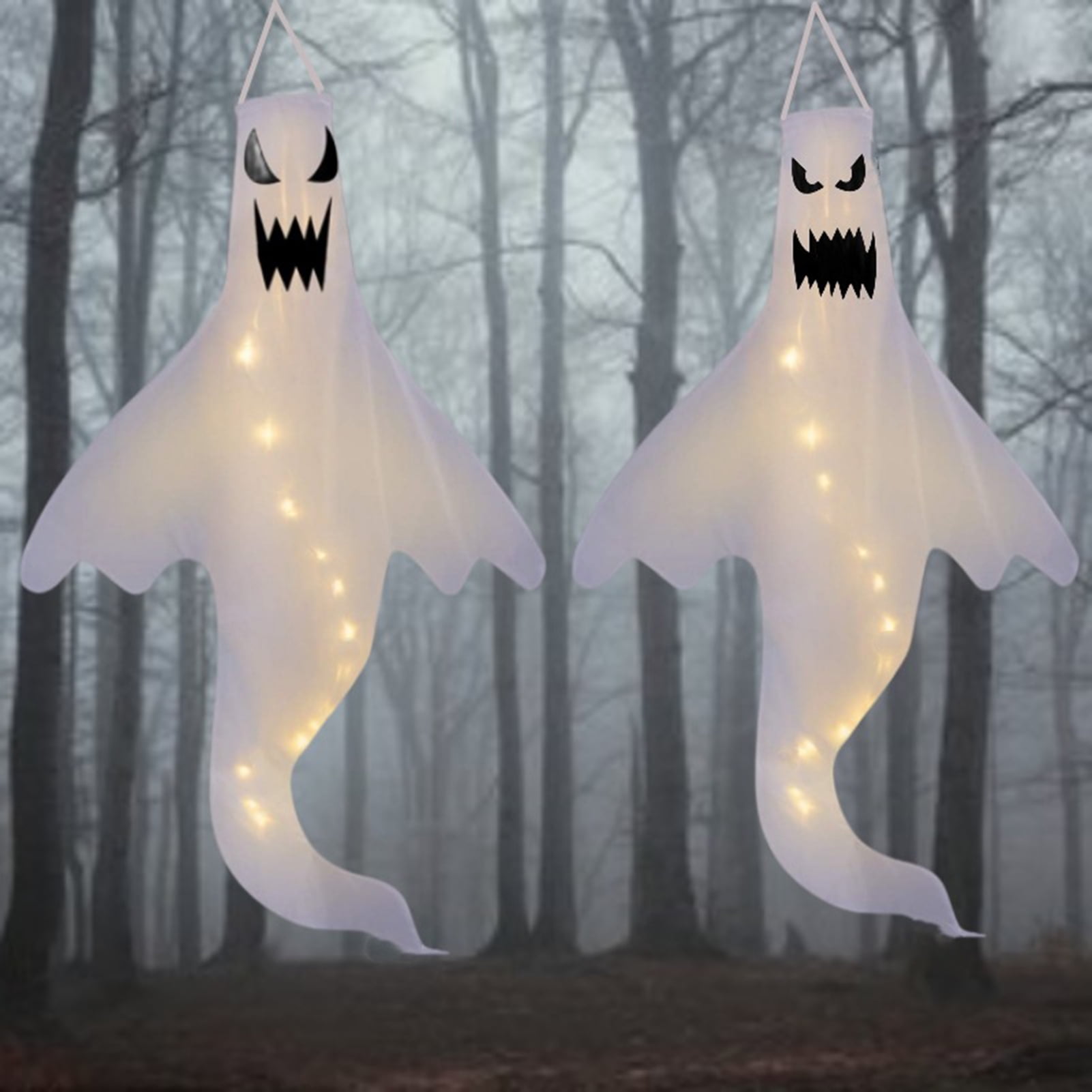 Halloween Hanging Ghost Outdoor Waterproof Ghost Windsock Bag with LED ...