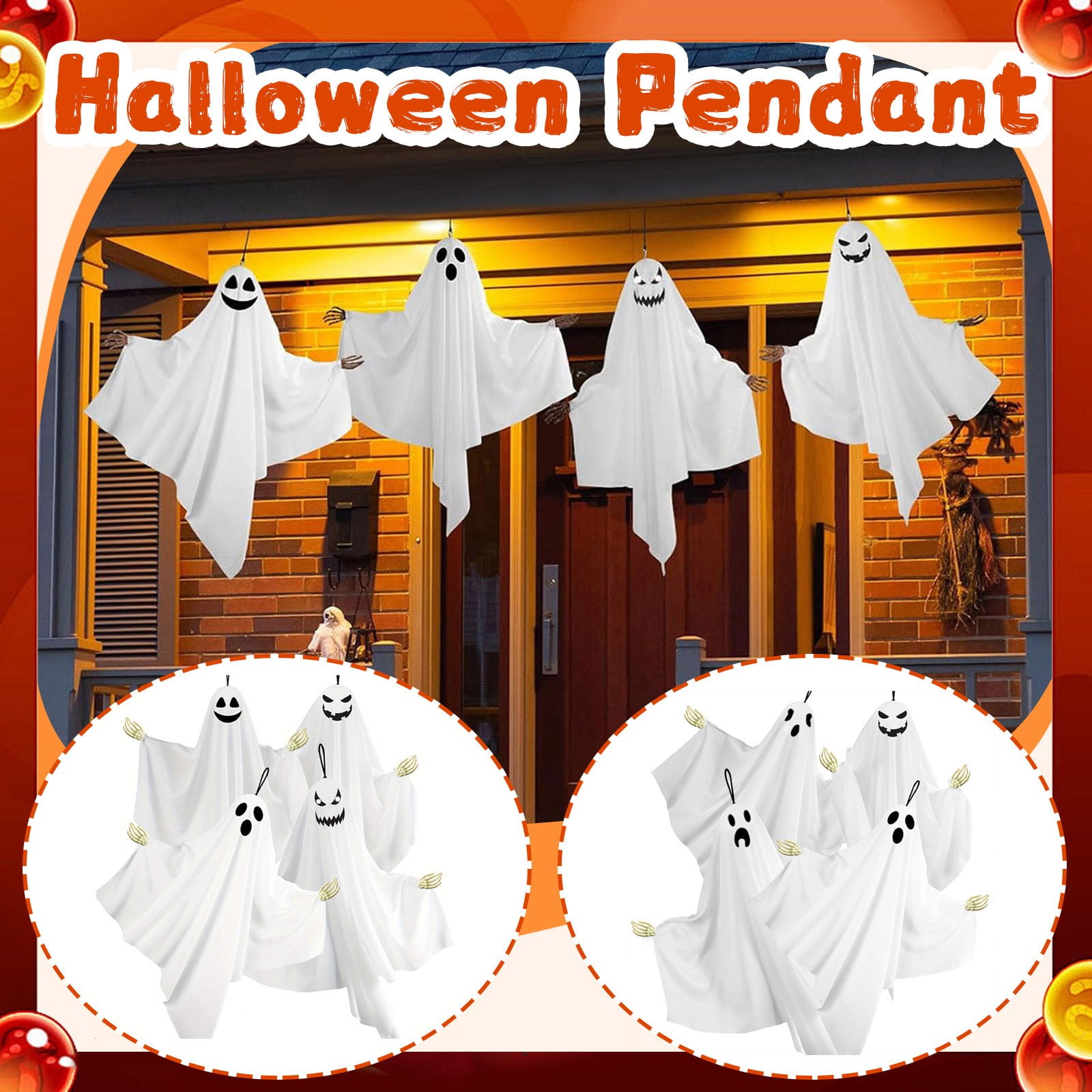 Halloween Hanging Ghosts Decor, Halloween Handheld Little Flying Horror ...