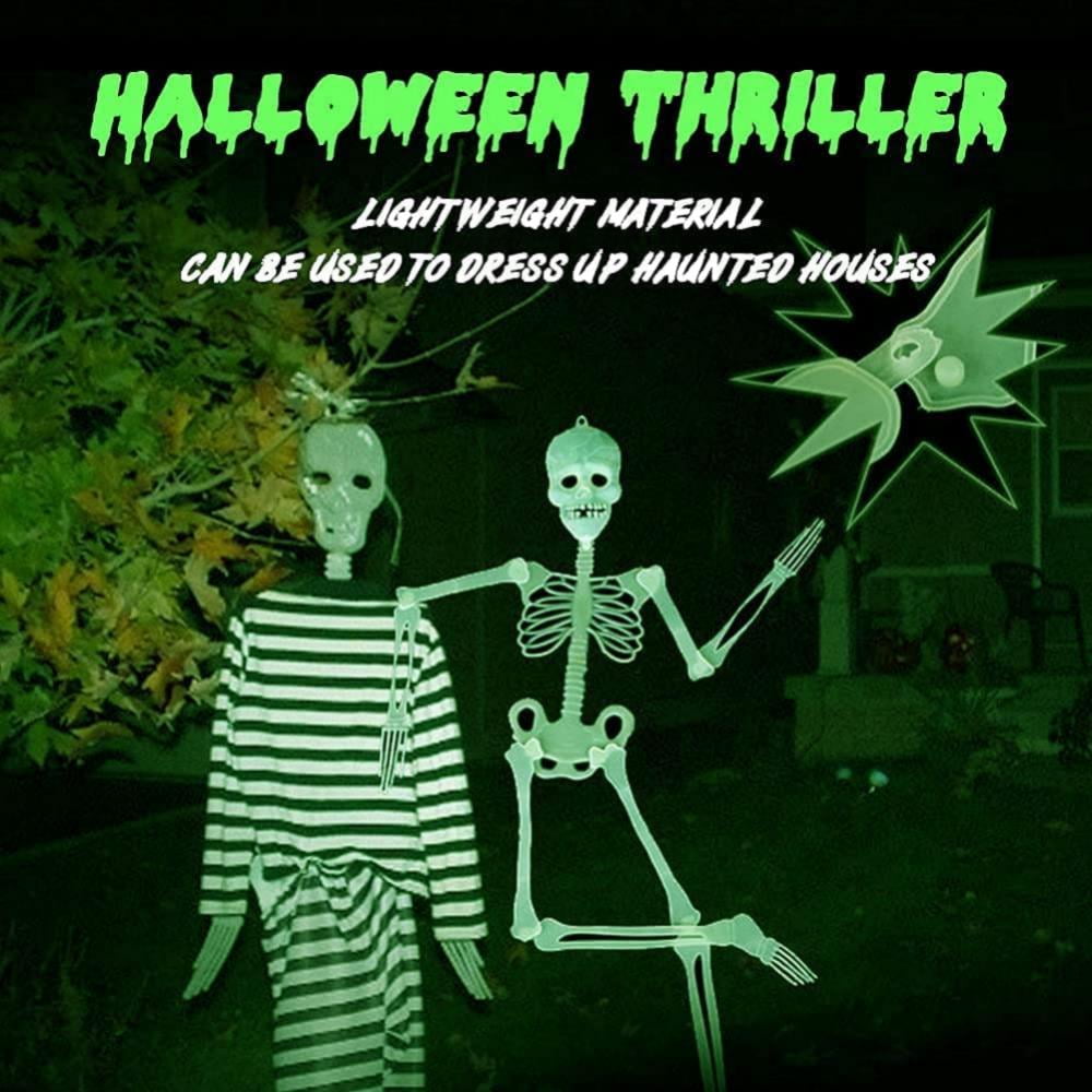 Halloween Hanging Luminous Skeleton Decorations, 35 Inch Full Body Glow ...