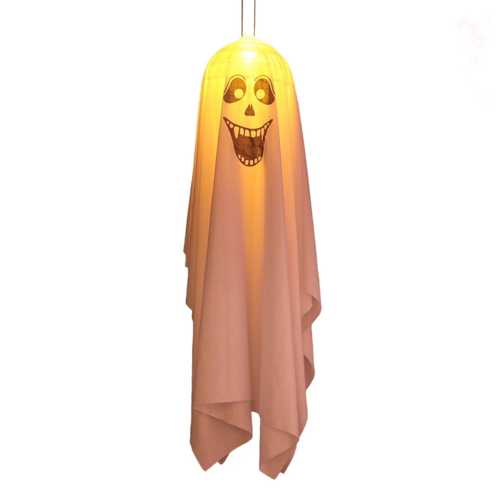 Halloween Hanging Orange Ghost Decoration with LED Light, Spooky Indoor ...