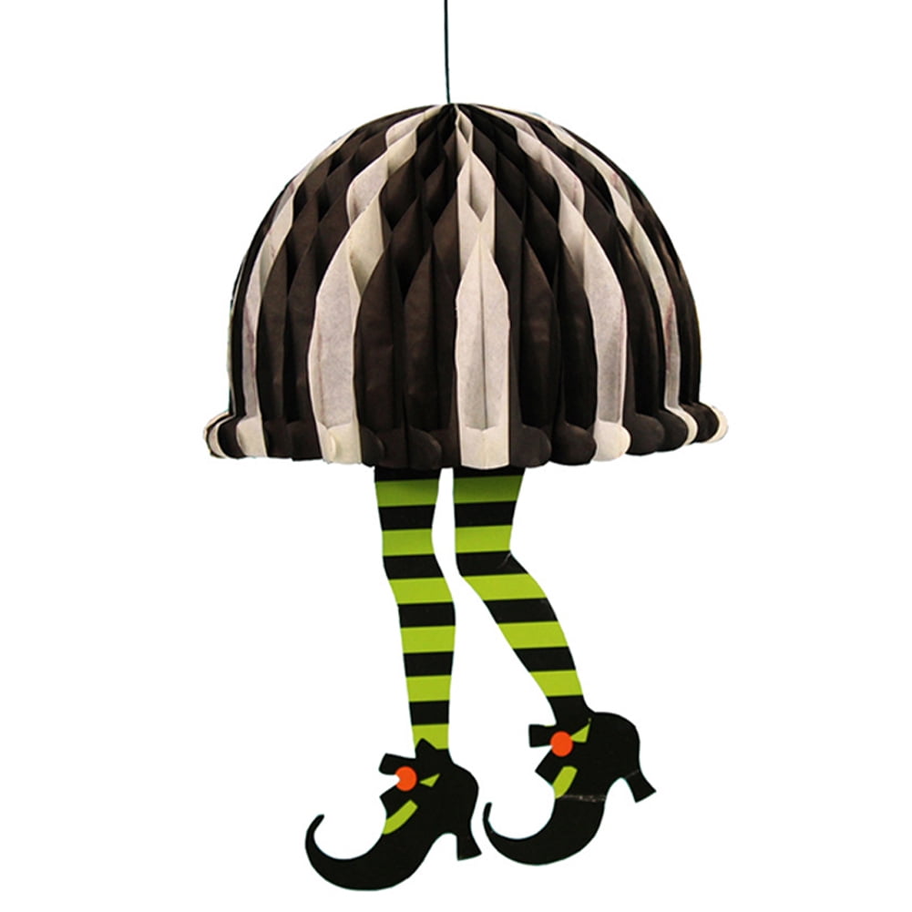 Halloween Hanging Ornament Witch Leg Skirt High Heels Honeycomb Paper ...