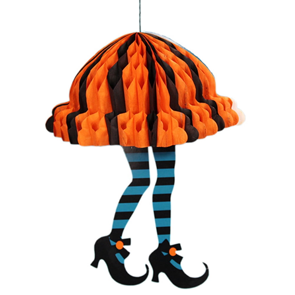 Halloween Hanging Ornament Witch Leg Skirt High Heels Honeycomb Paper ...