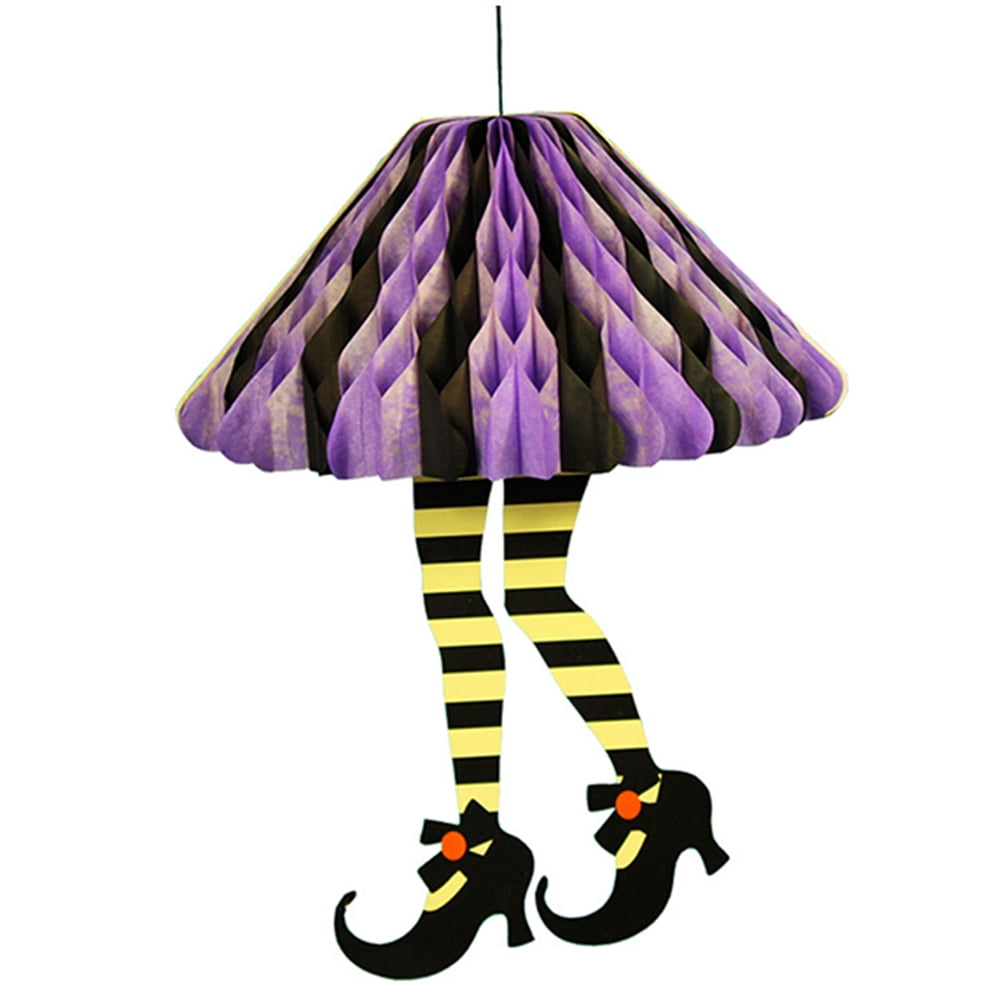 Halloween Hanging Ornament Witch Leg Skirt High Heels Honeycomb Paper ...