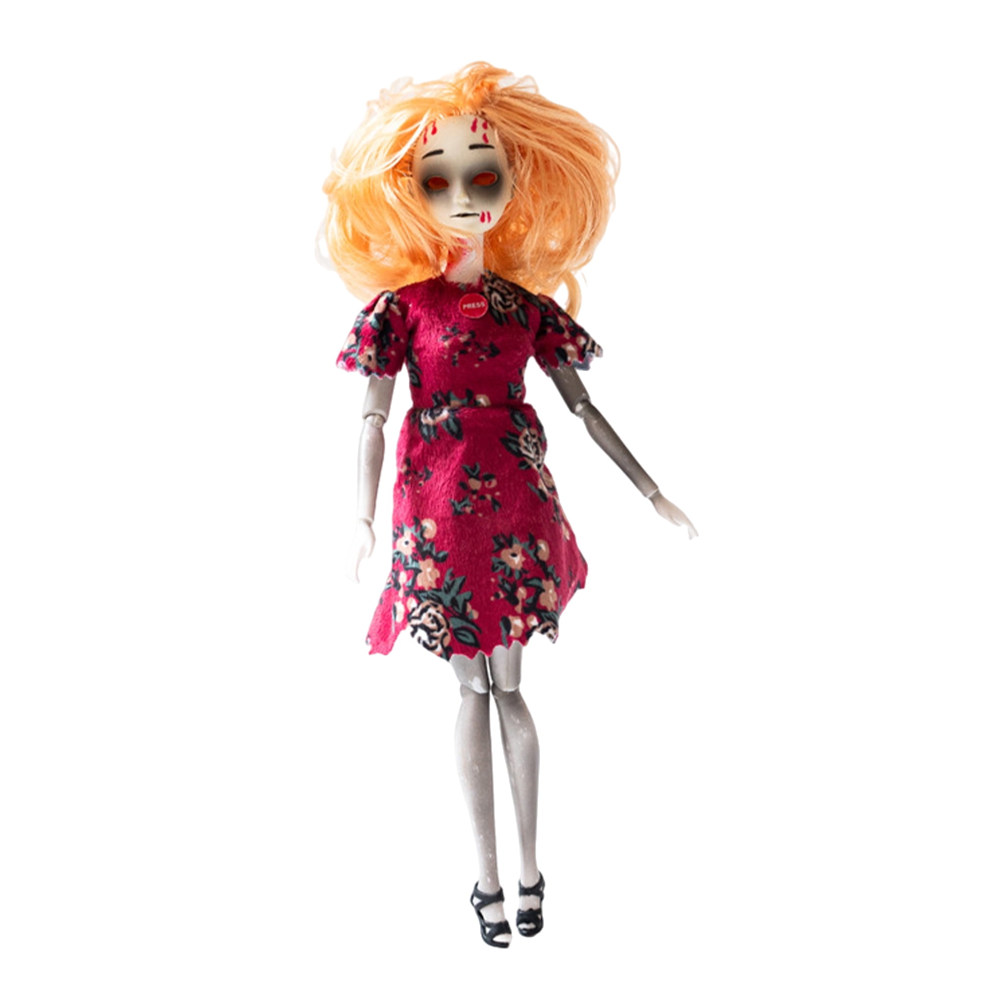 Halloween Hanging Ornaments Light Up Zombie Girl Dolls Wreath Tree ...