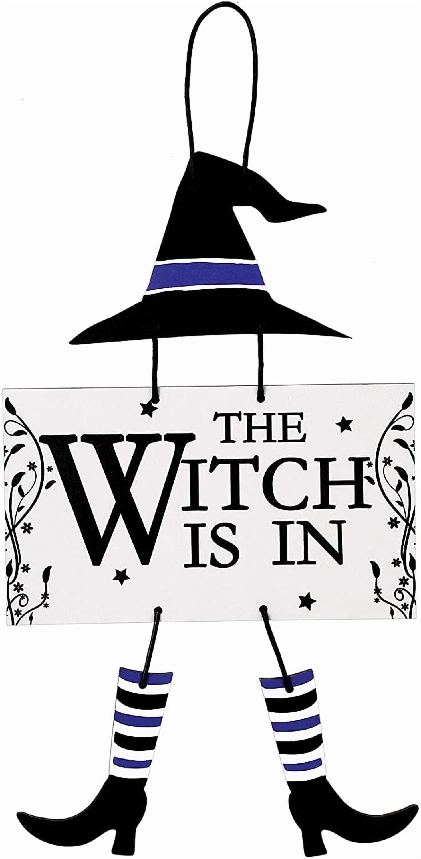 Halloween Hanging Sign Decoration The Witch is in Hanging Door Sign ...