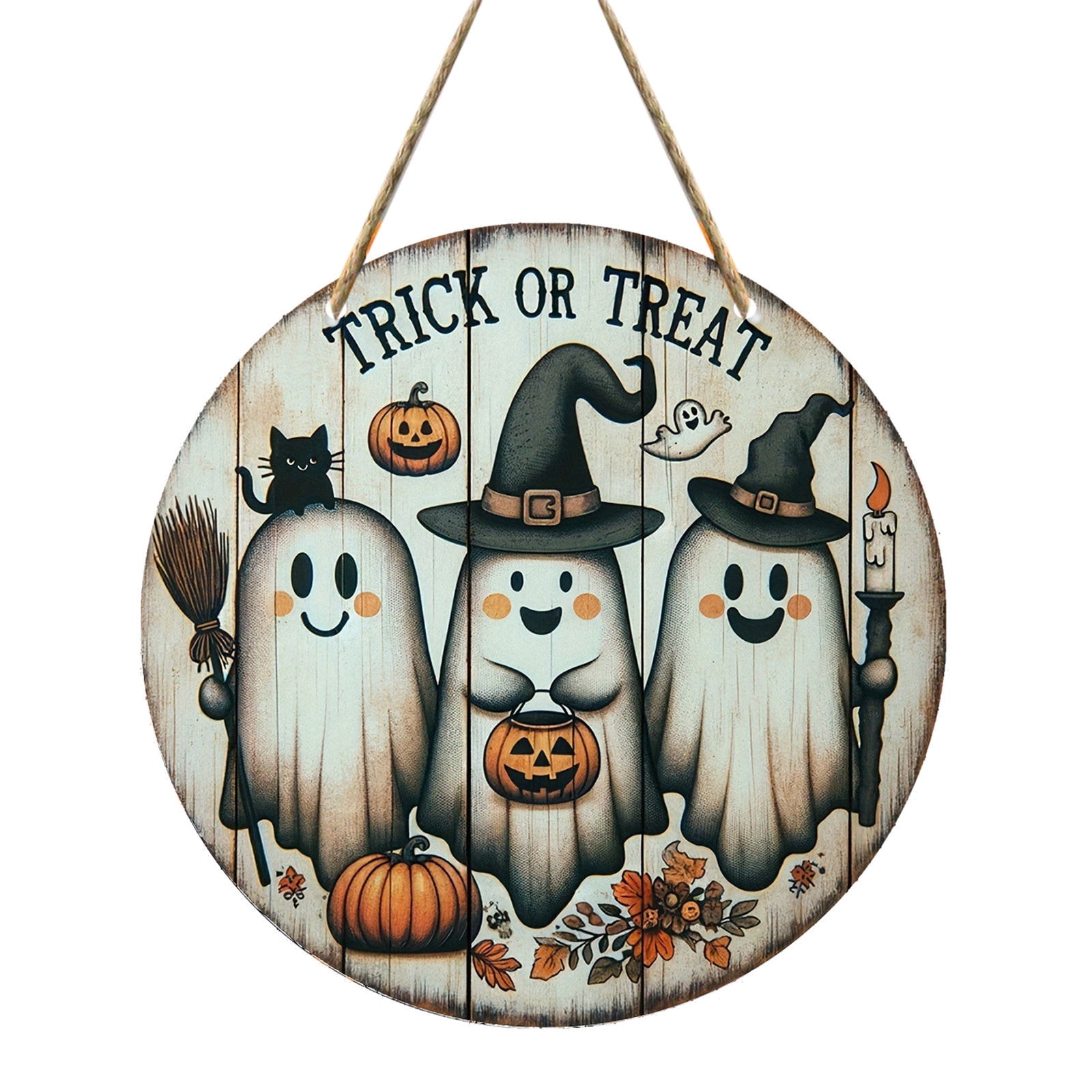 Hanging Sign Happy Door Sign Welcome Wood Sign Decor Wall Plaque for ...