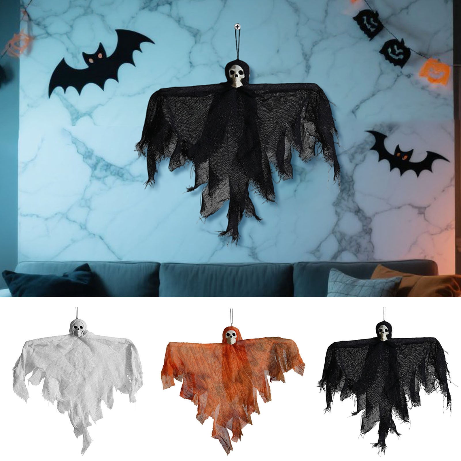 Halloween Hanging Skeleton Decorations Scary Flying Ornaments for ...