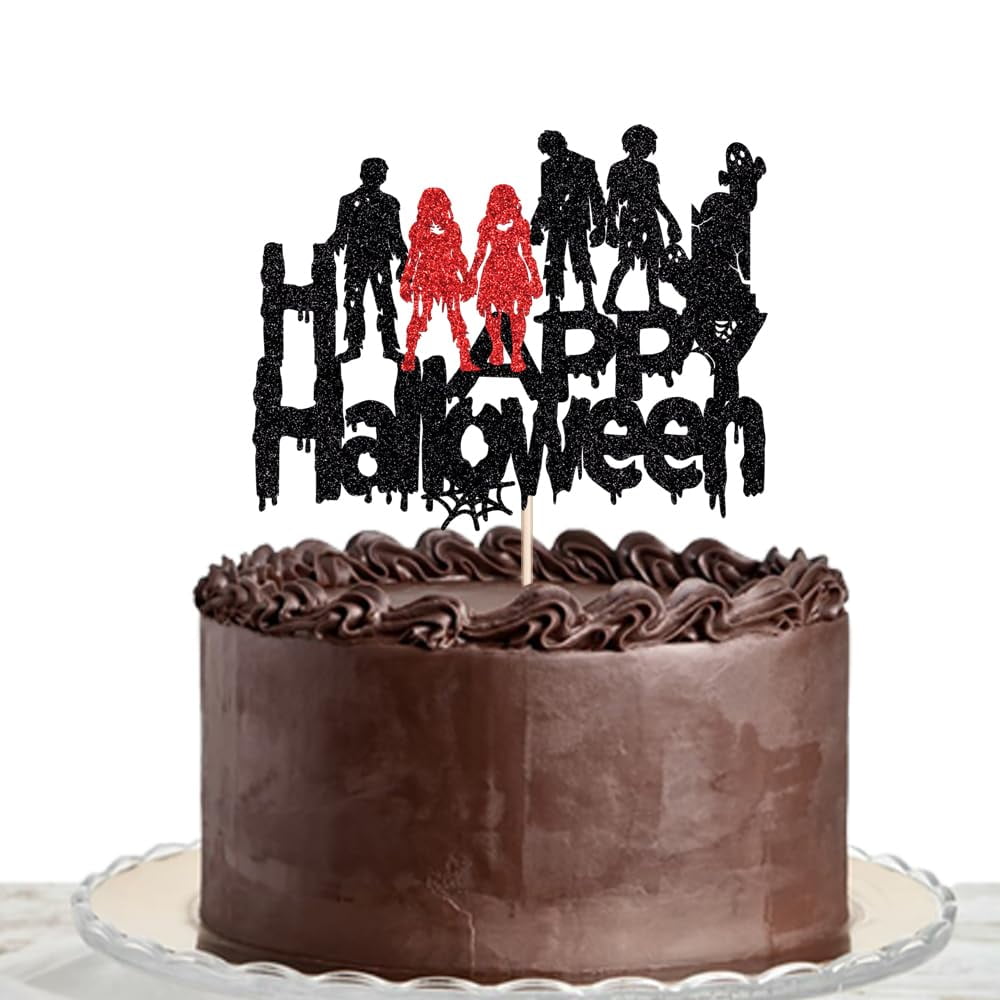 Halloween Happy Birthday Cake Topper - TVS1 Horror Party, Zombie ...