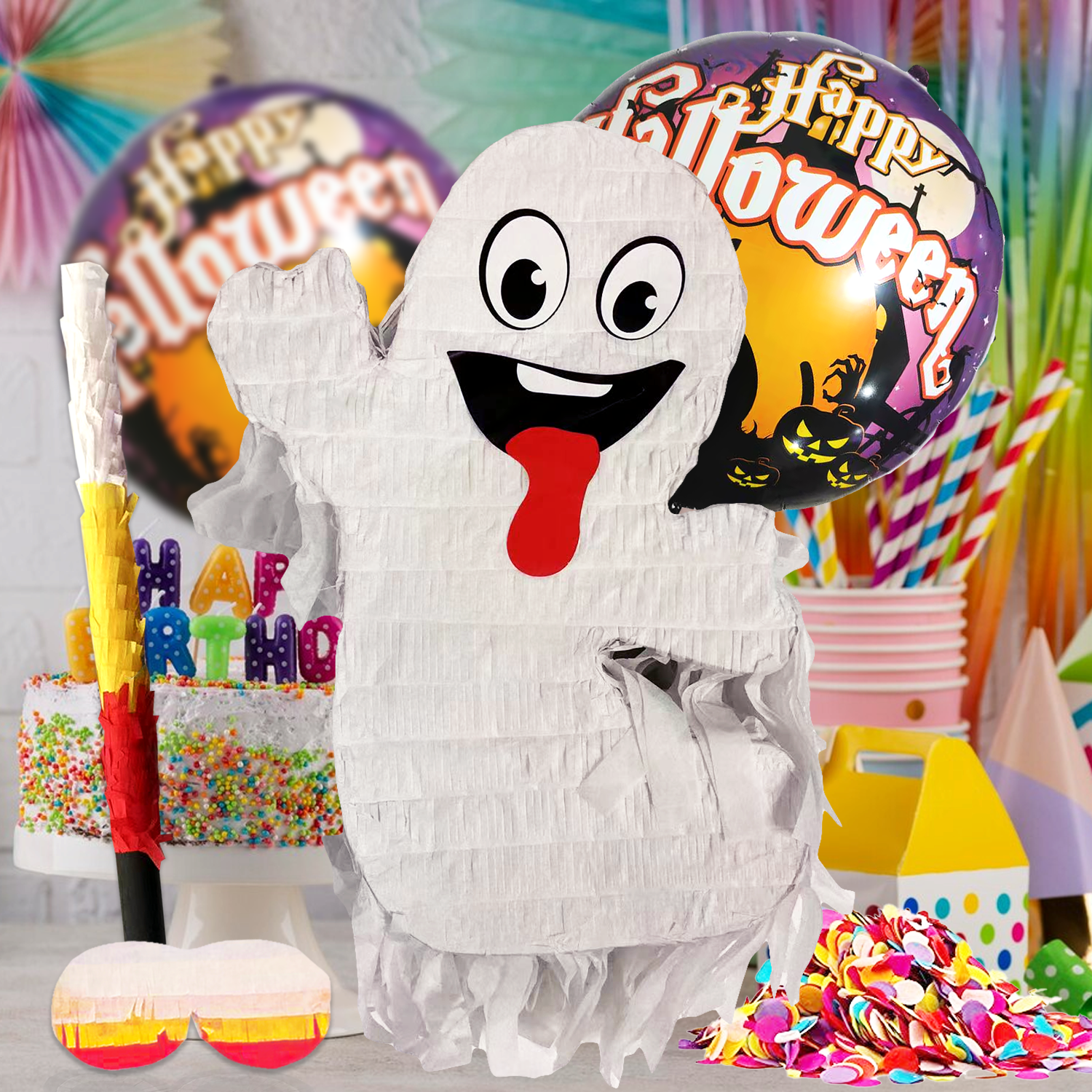 Halloween Happy Ghost Pinata, The Perfect Centerpiece and Party Prop ...