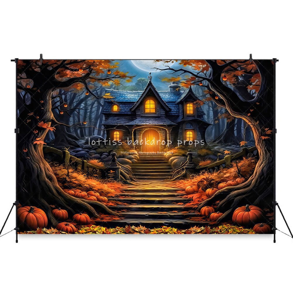 Halloween Haunted Cottage Backdrops Kids Portrait Photography Child ...