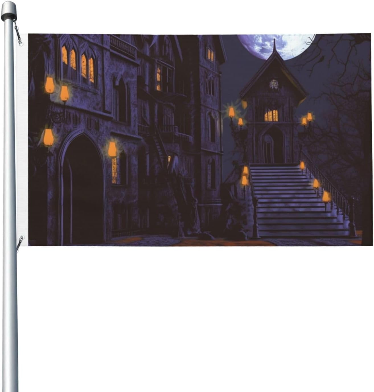 Halloween Haunted Garden Flag Welcome Flags for Outside Holiday Banner ...