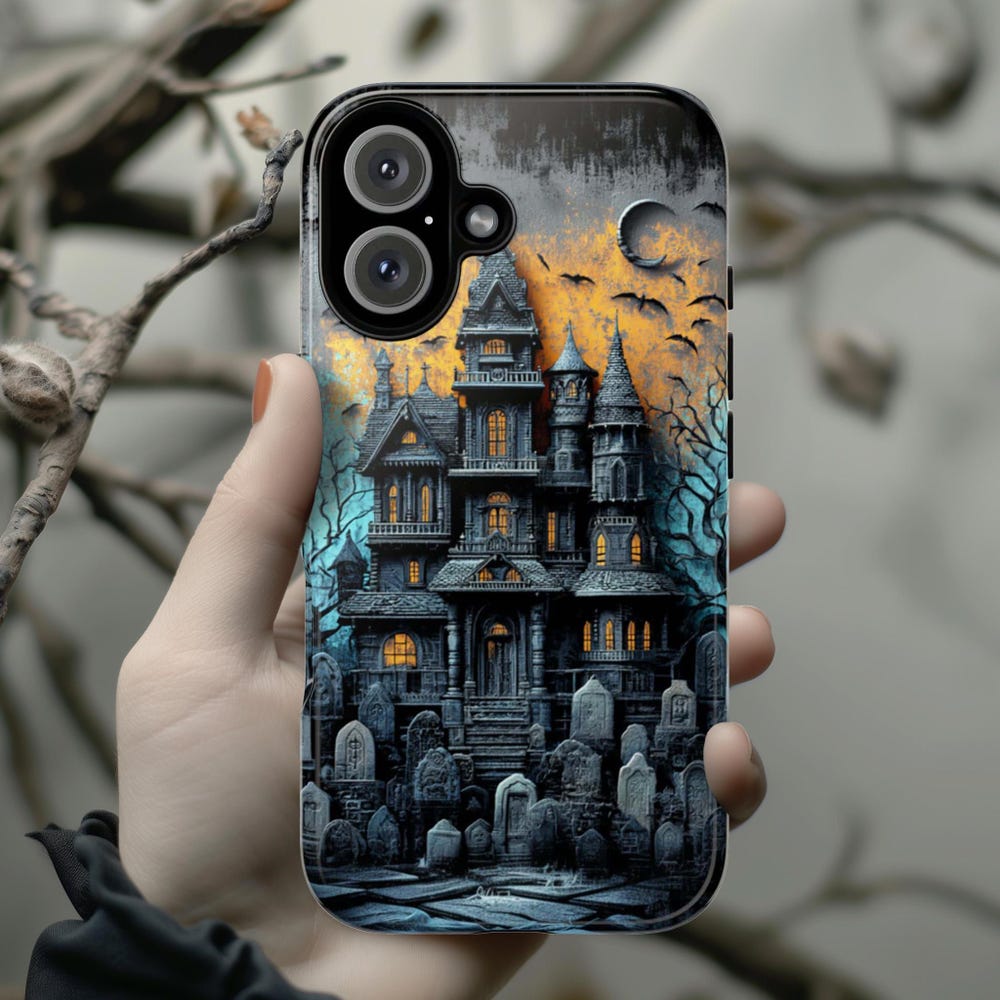 Halloween Haunted House Creepy Gothic Horror Phone Case with iPhone 17 ...