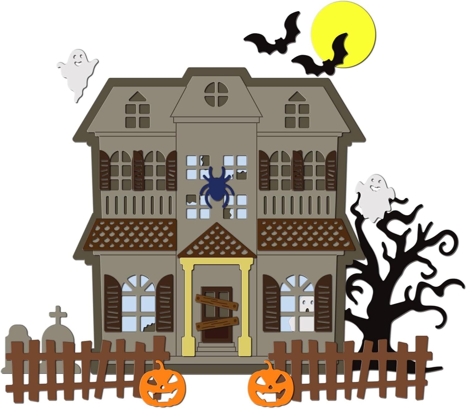 Halloween Haunted House Cutting Dies for DIY Scrapbooking Metal ...