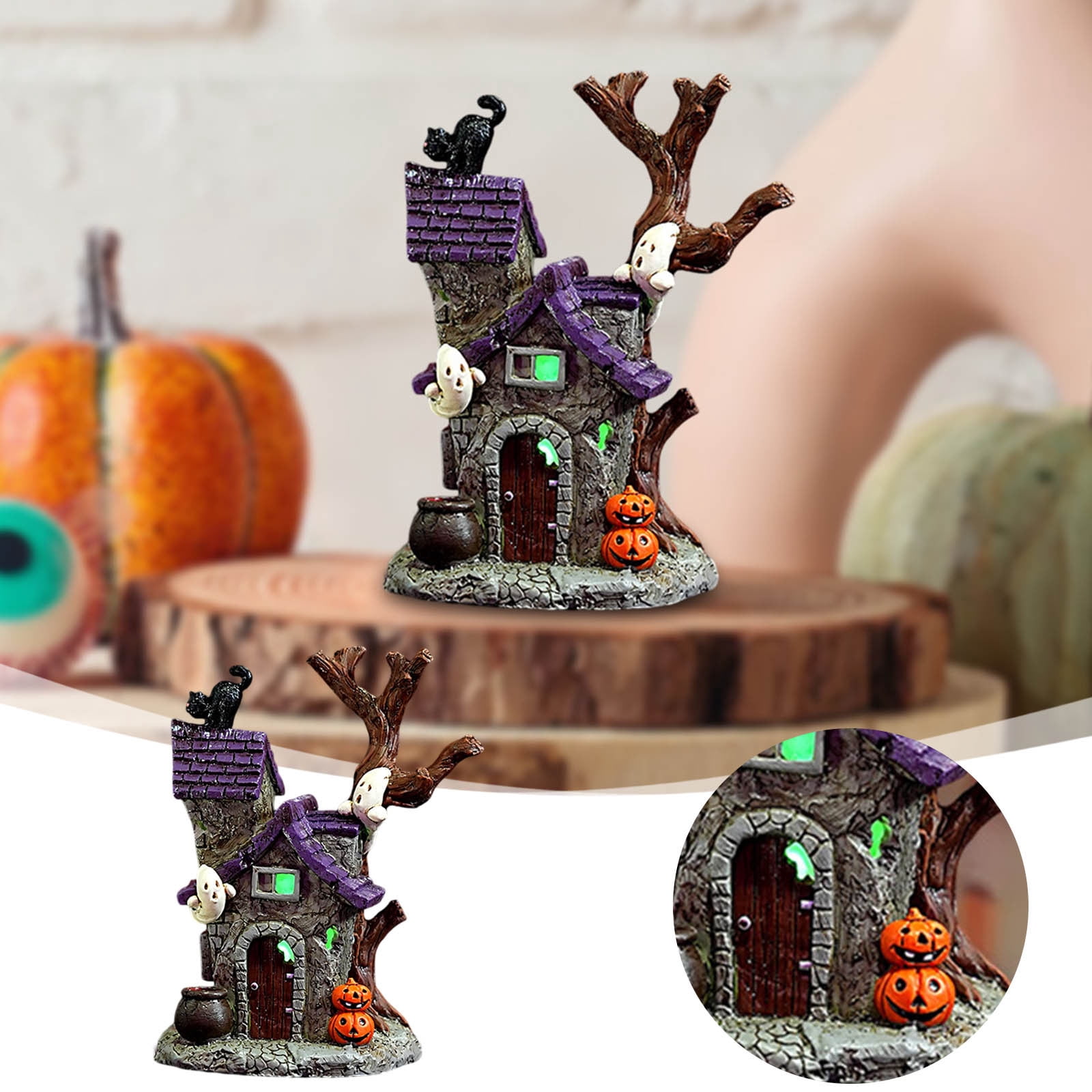Halloween Haunted House Decor - Wooden Spooky Village Tabletop ...