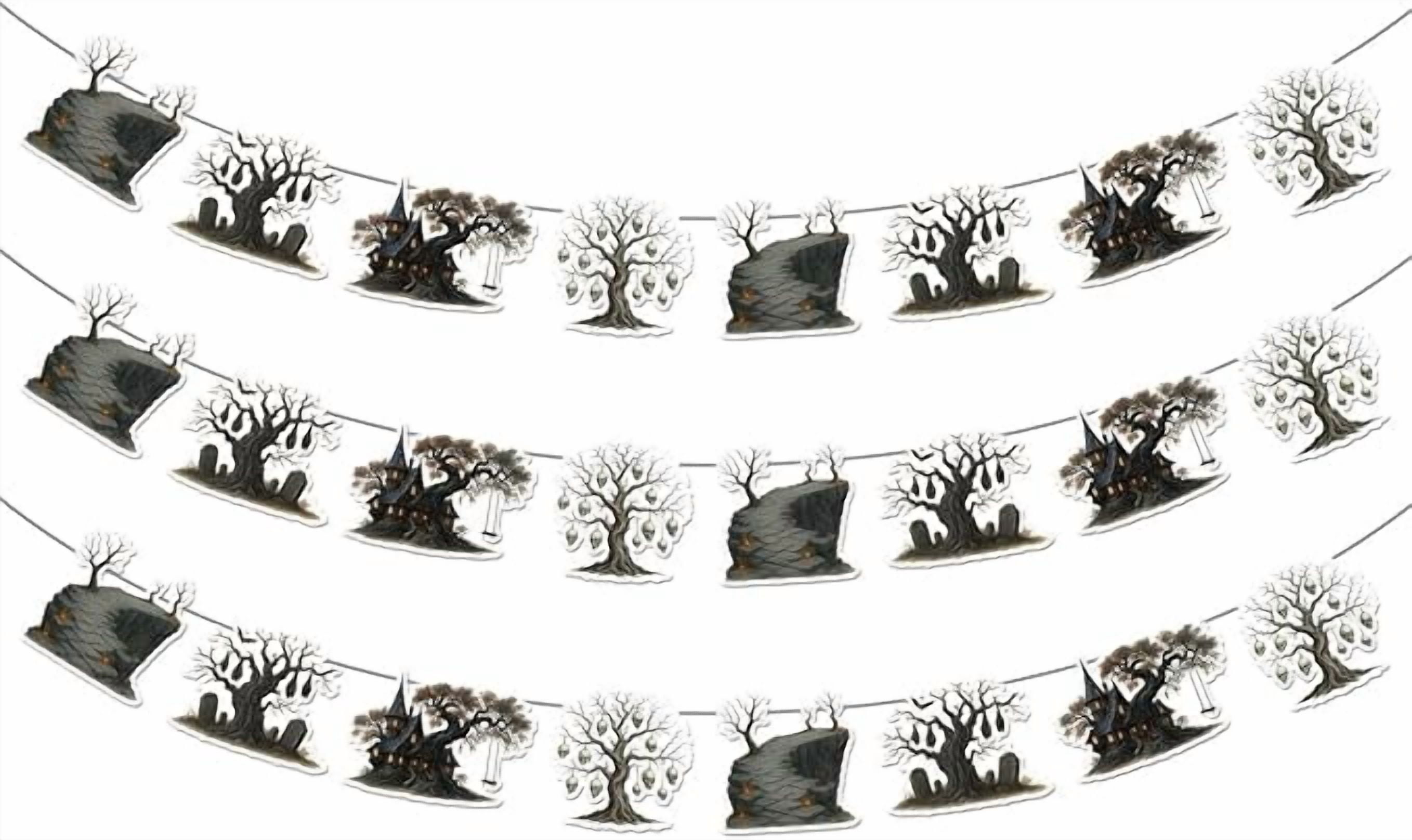 Halloween Haunted House Forest Banner Garland Spooky Forest Decorations ...